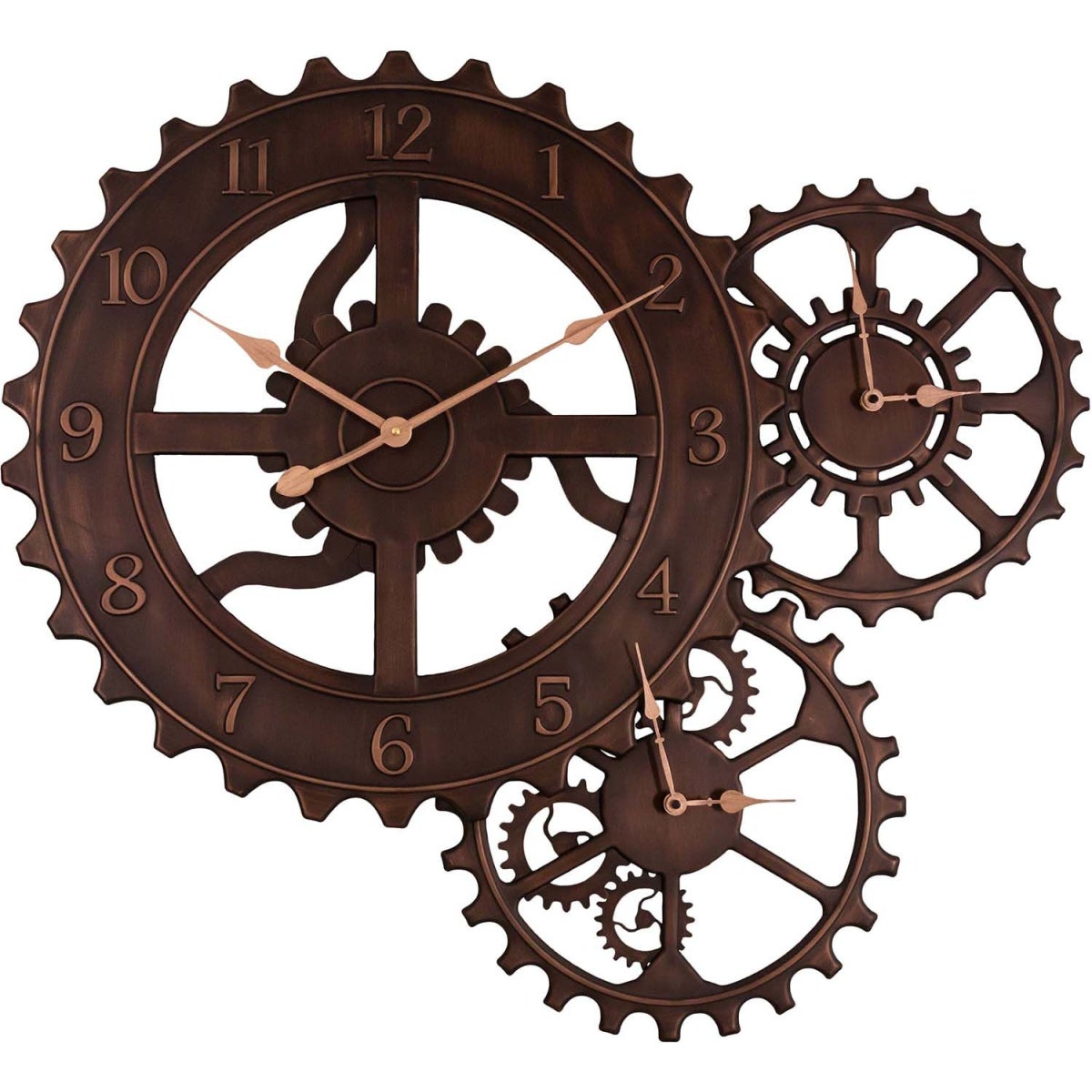 Pendule avec rouages 3 horloges en fer 84 x 3 x 78 cm Antic Line ...