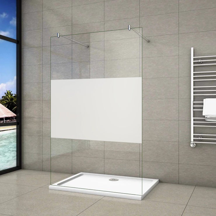 AICA Panel de ducha Serigrafiado Central Vidrio 8mm con Película de ...