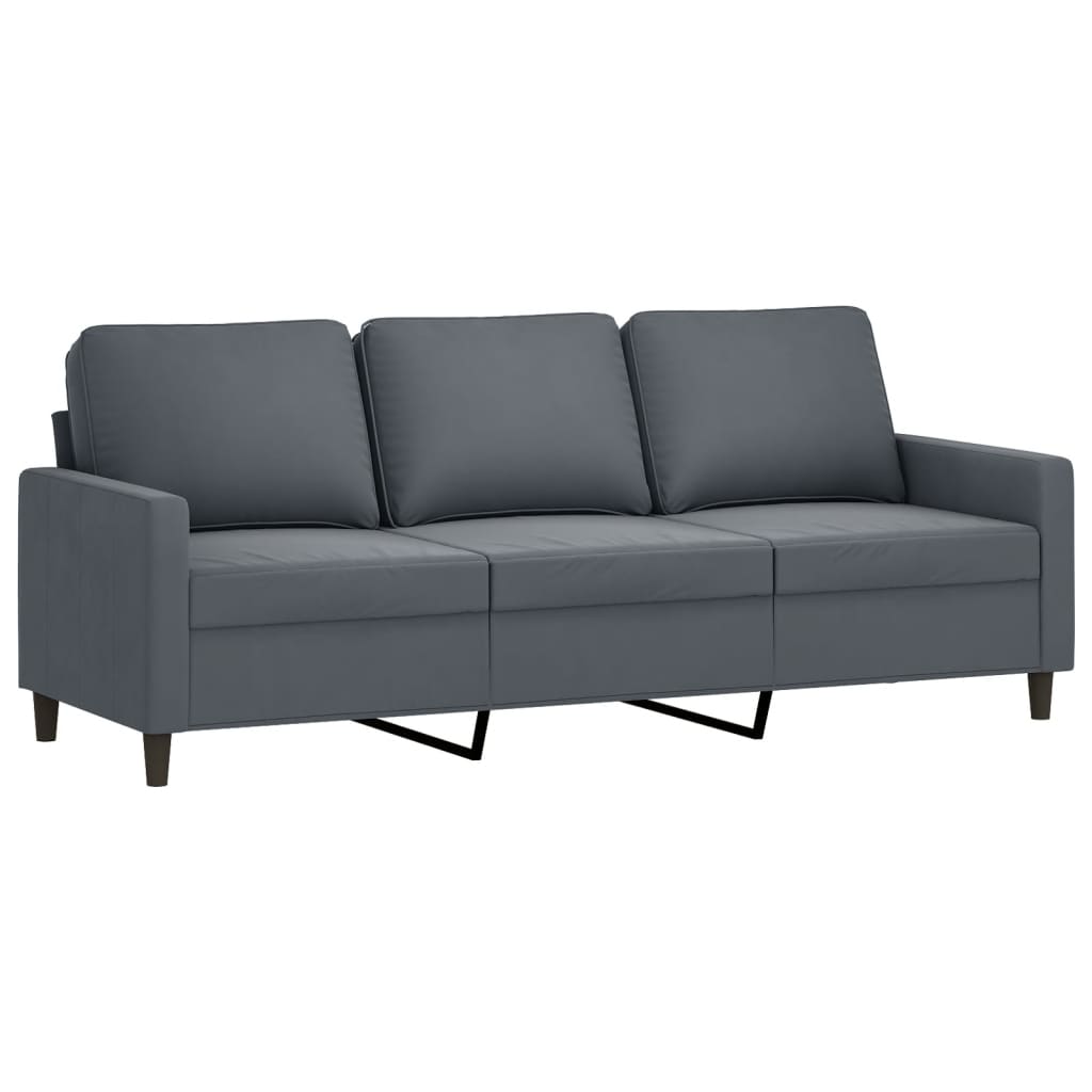 Sofá de 3 plazas | Sofá de salón | Sofá de descanso terciopelo gris ...