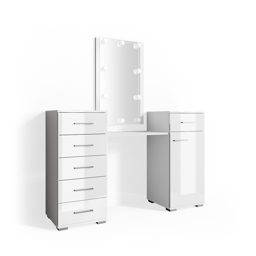 Vicco Tocador Zoe, Blanco, 140 cm con iluminación LED | Leroy Merlin