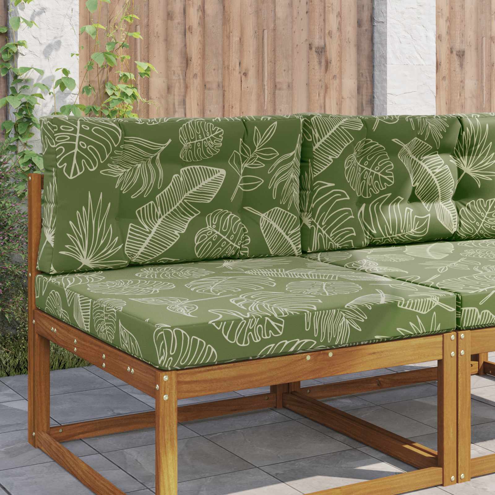 Coussin de canapé d'extérieur 2 pcs Modèle feuille Polyester | Leroy Merlin