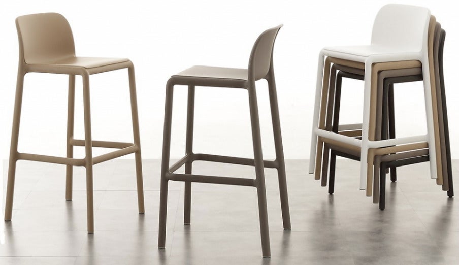 Tabouret design Lyvia - Lot de 4-Couleur Bleu ciel-Hauteur d'assise 66 ...