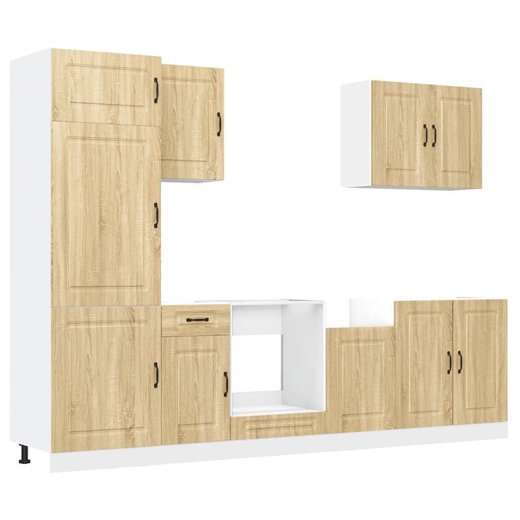 Mueble cocina Kalmar roble sonoma 7 pzas madera contrachapada ...