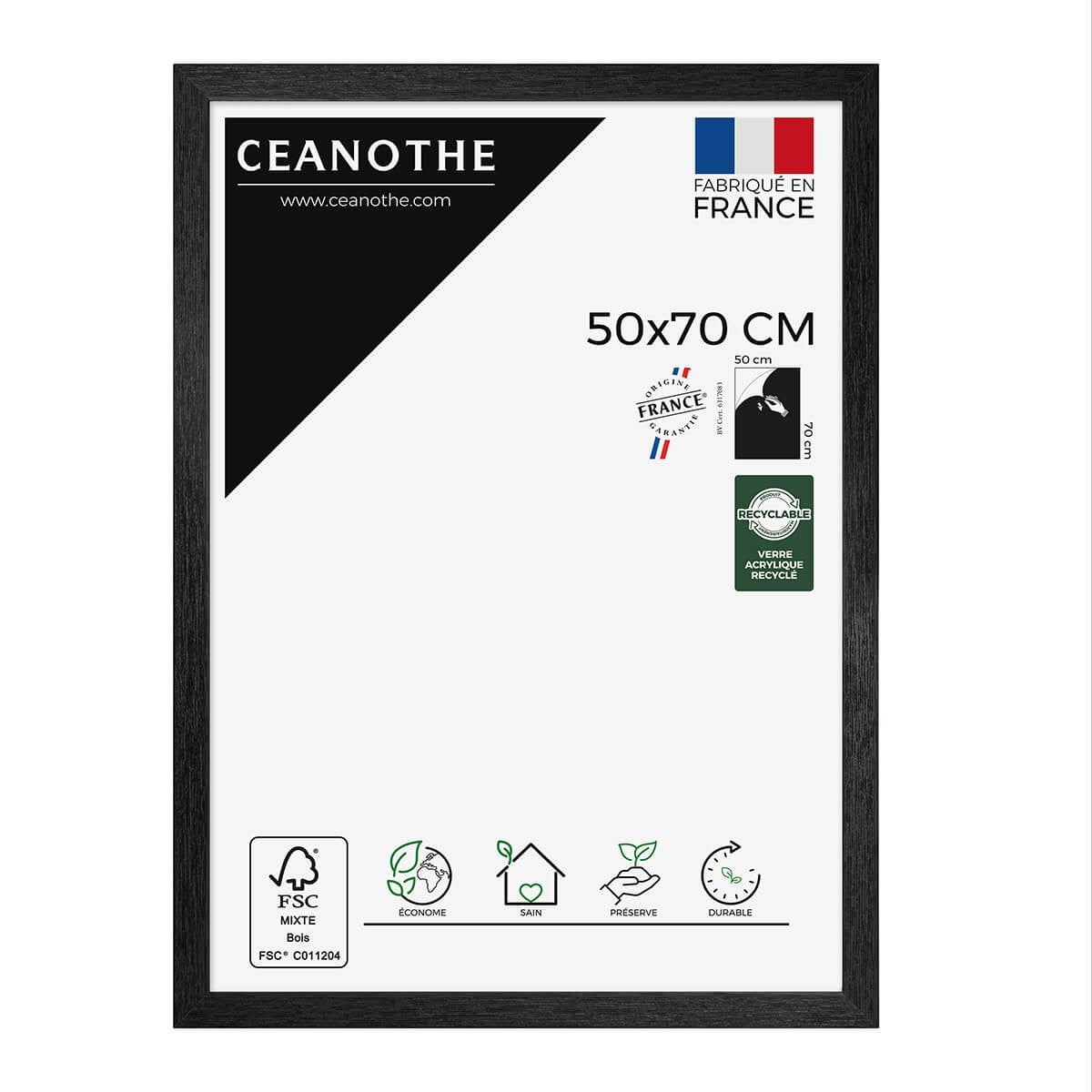 Cadre photo Karma noir 50x70 cm | Leroy Merlin