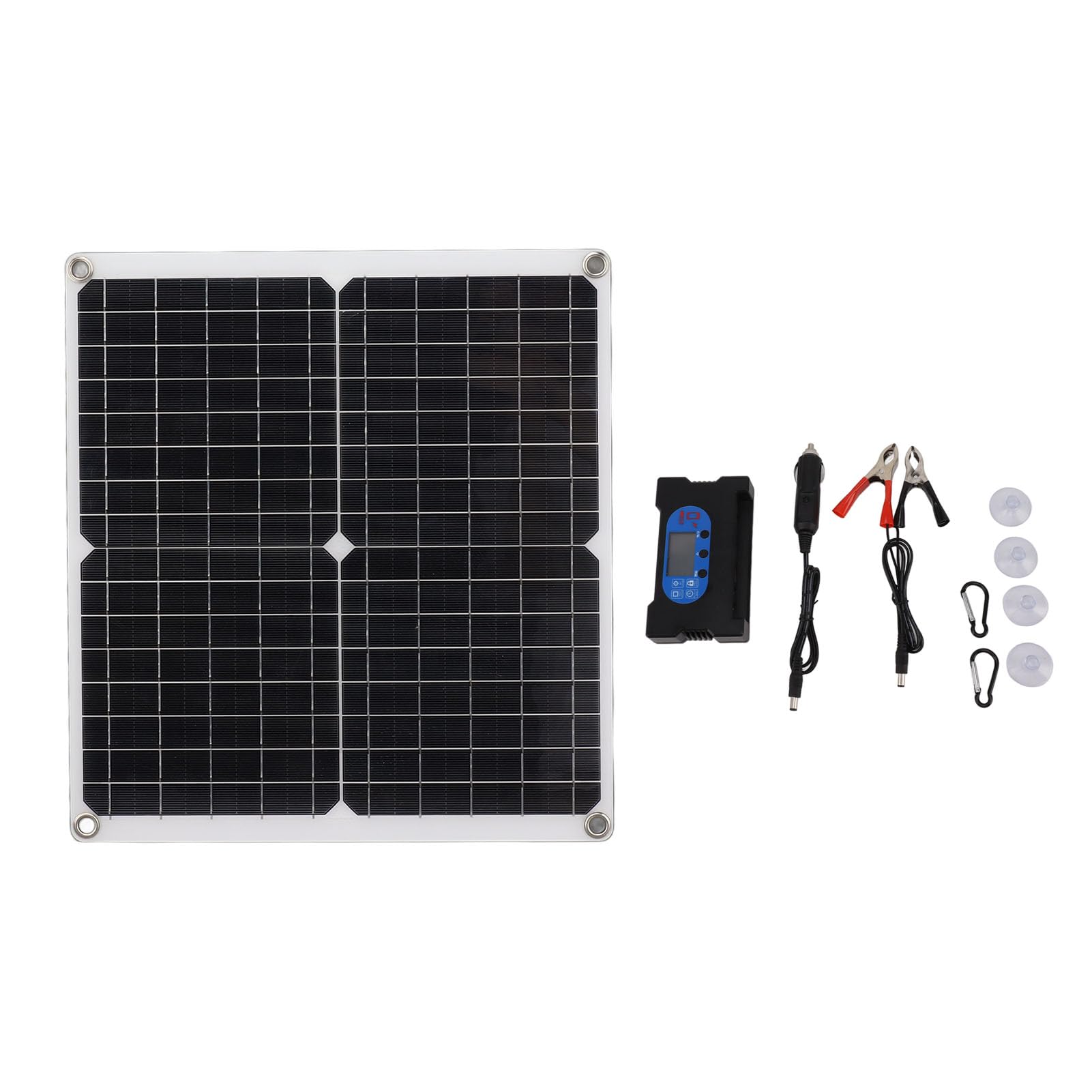 Panneau solaire 25W Module solaire monocristallin Contrôleur RV Maison Camping | Leroy Merlin