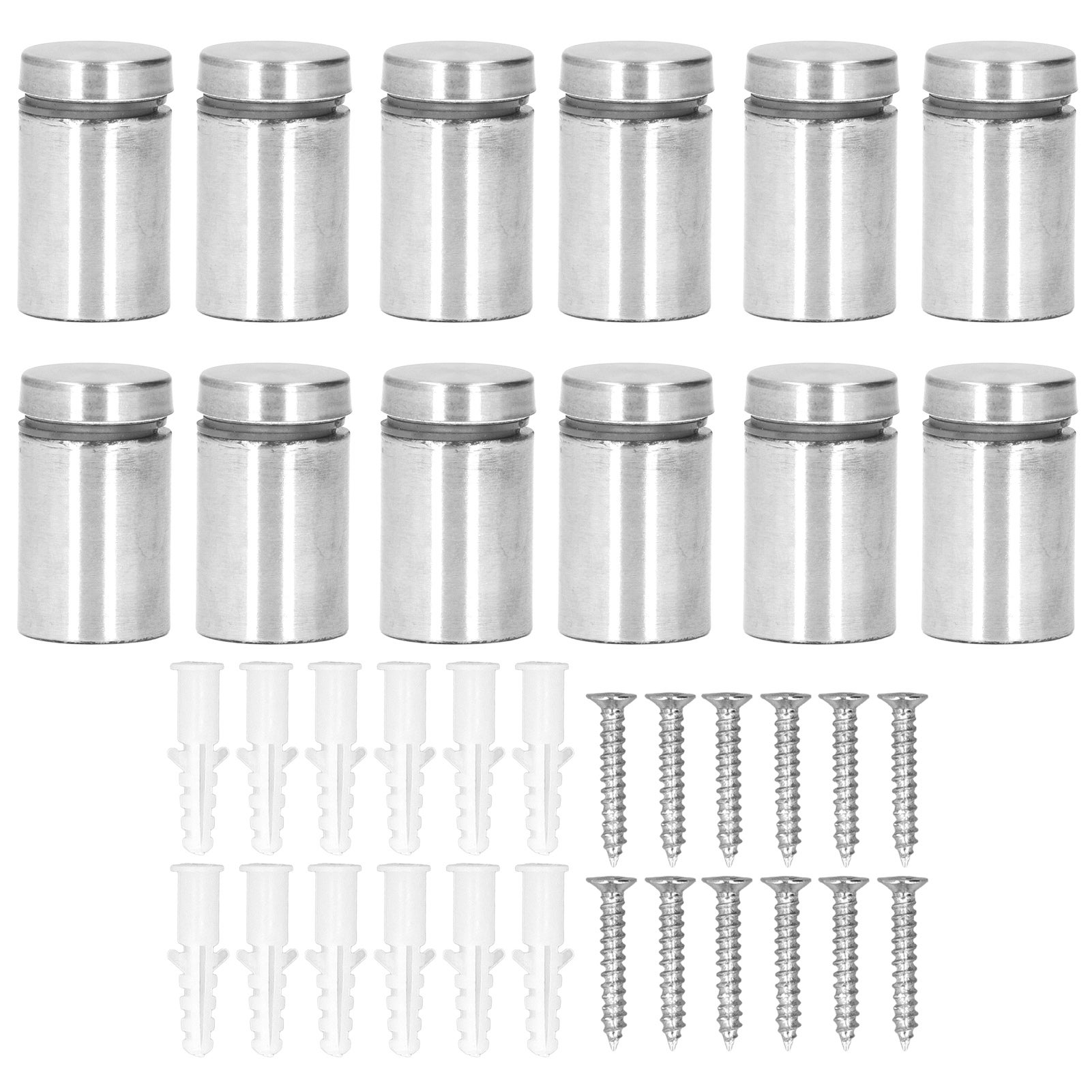Kit de fixation murale publicitaire en acier inoxydable 19 x 30 mm, 12 ...