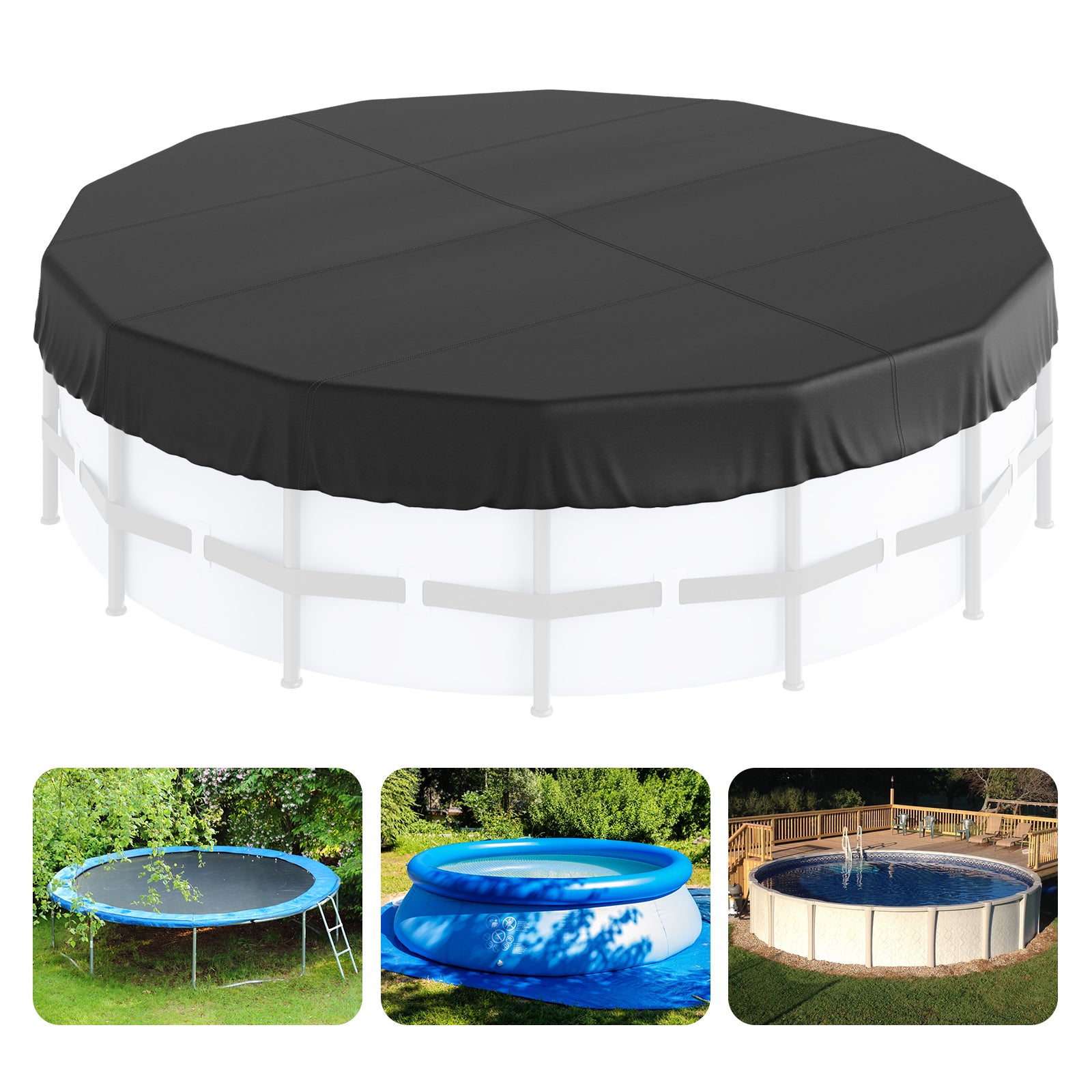 VEVOR Bâche Piscine Ronde, Couverture Solaire pour Piscine Hors Sol 5 ...