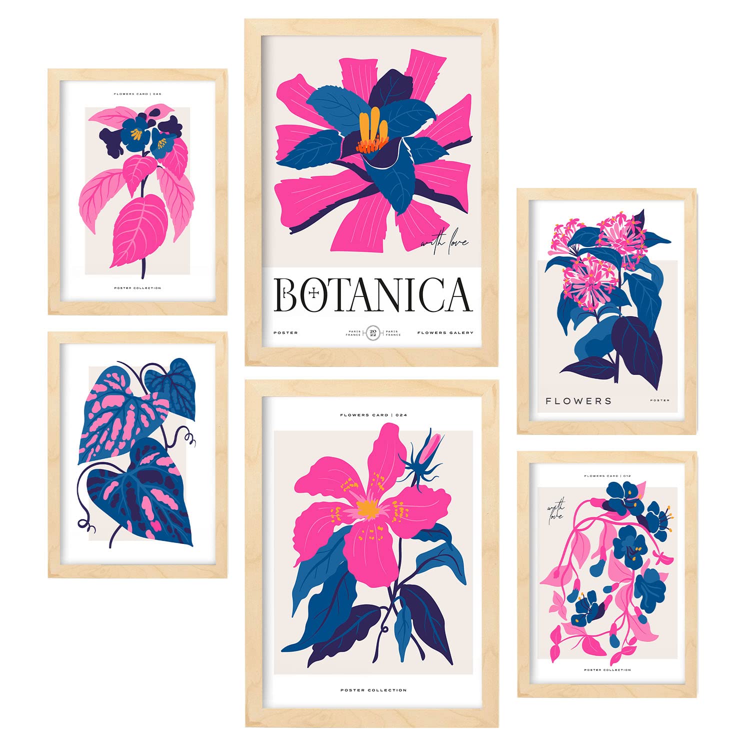 Nacnic Set De 6 Posters Florales Explosiones De Rosa Láminas De ...