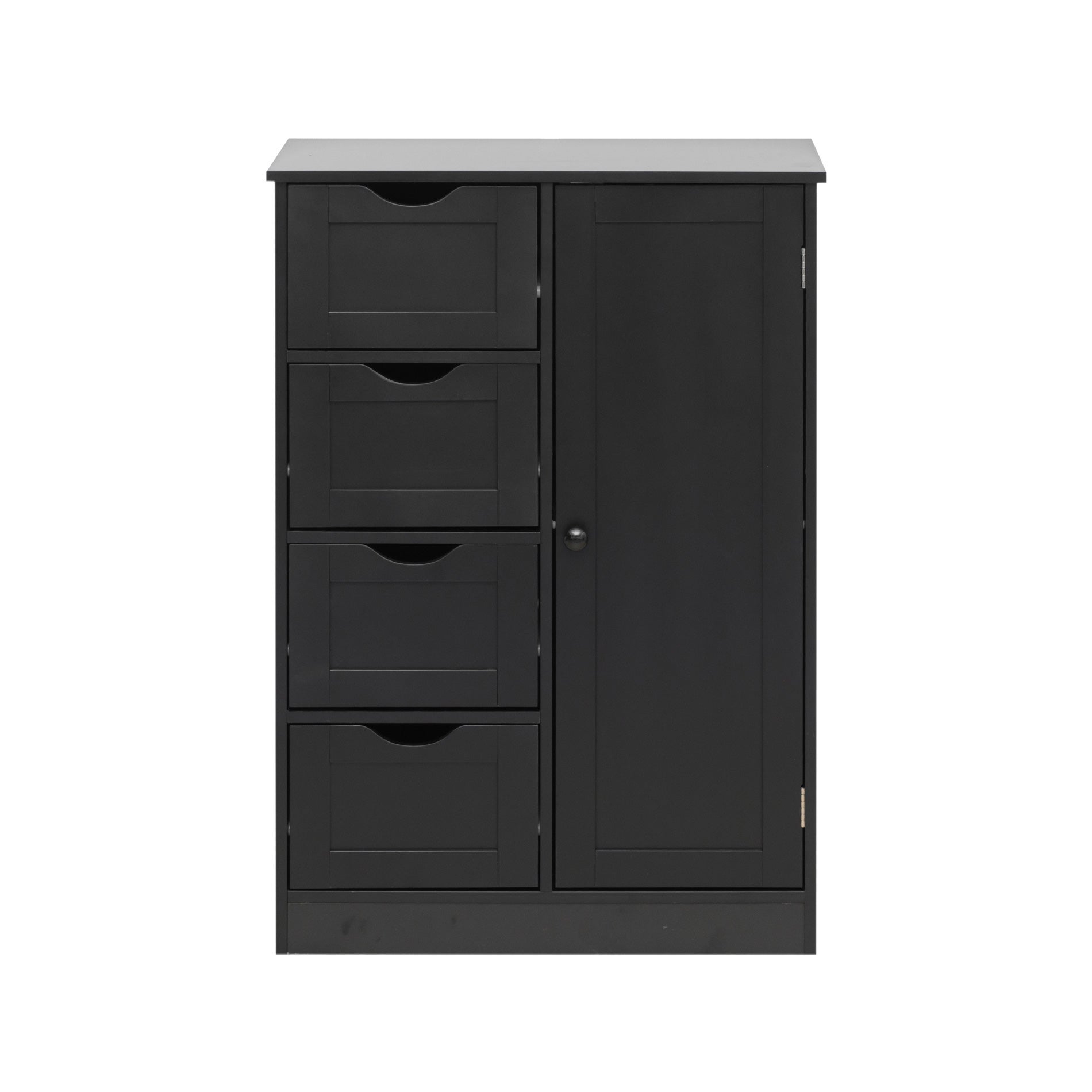 Rebecca Mobili Mueble de baño con 4 cajones y 1 puerta en madera negra ...