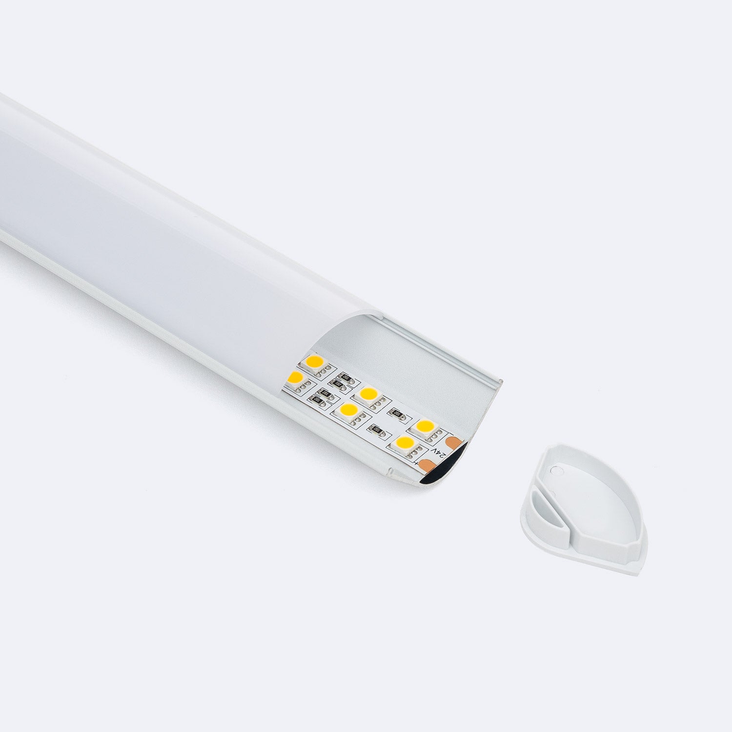 Ledkia - Perfil Aluminio Esquina Circular para Tira LED hasta 20 mm ...