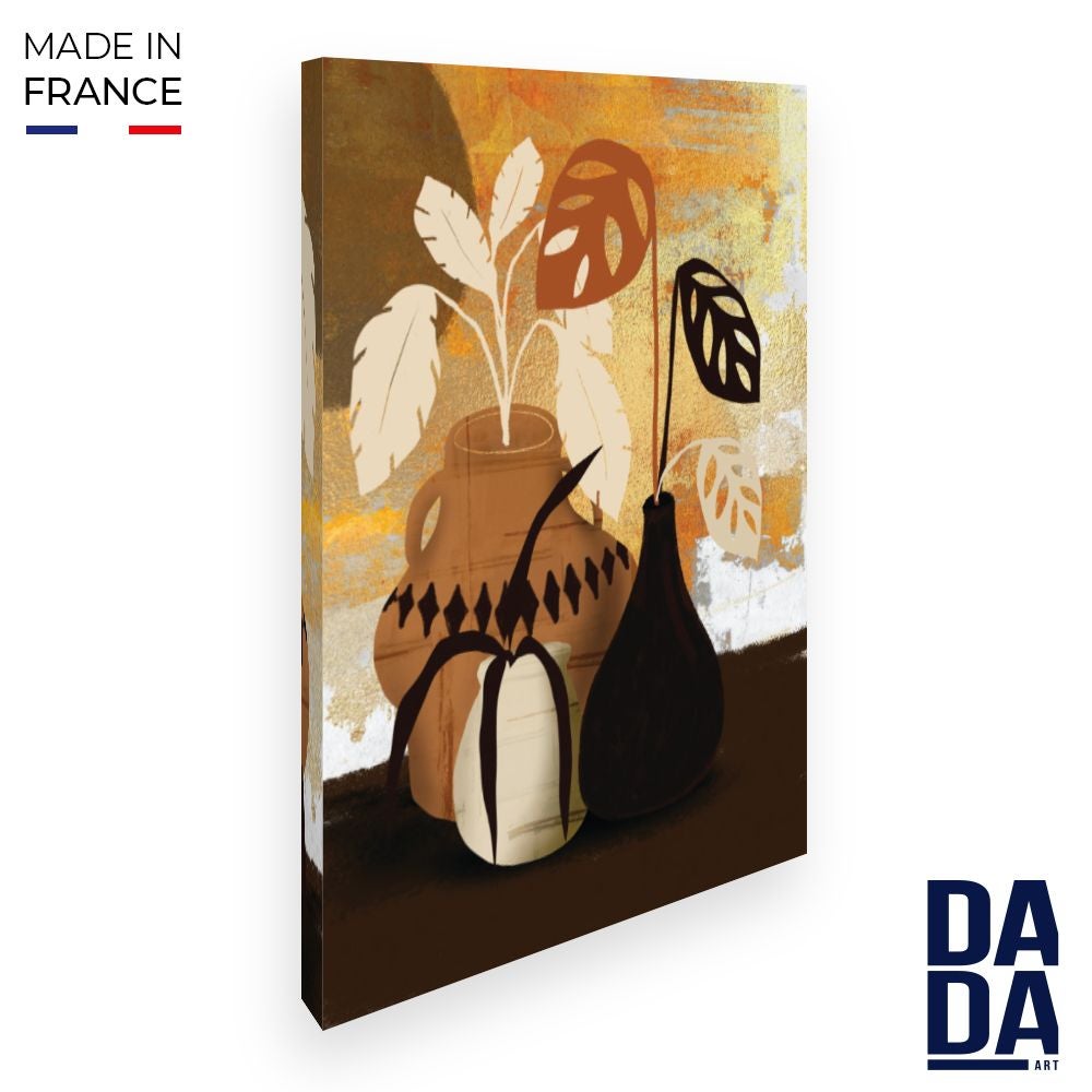 Toile Vases et feuilles / 100x140cm / Fabriqué en France / DADA ART ...