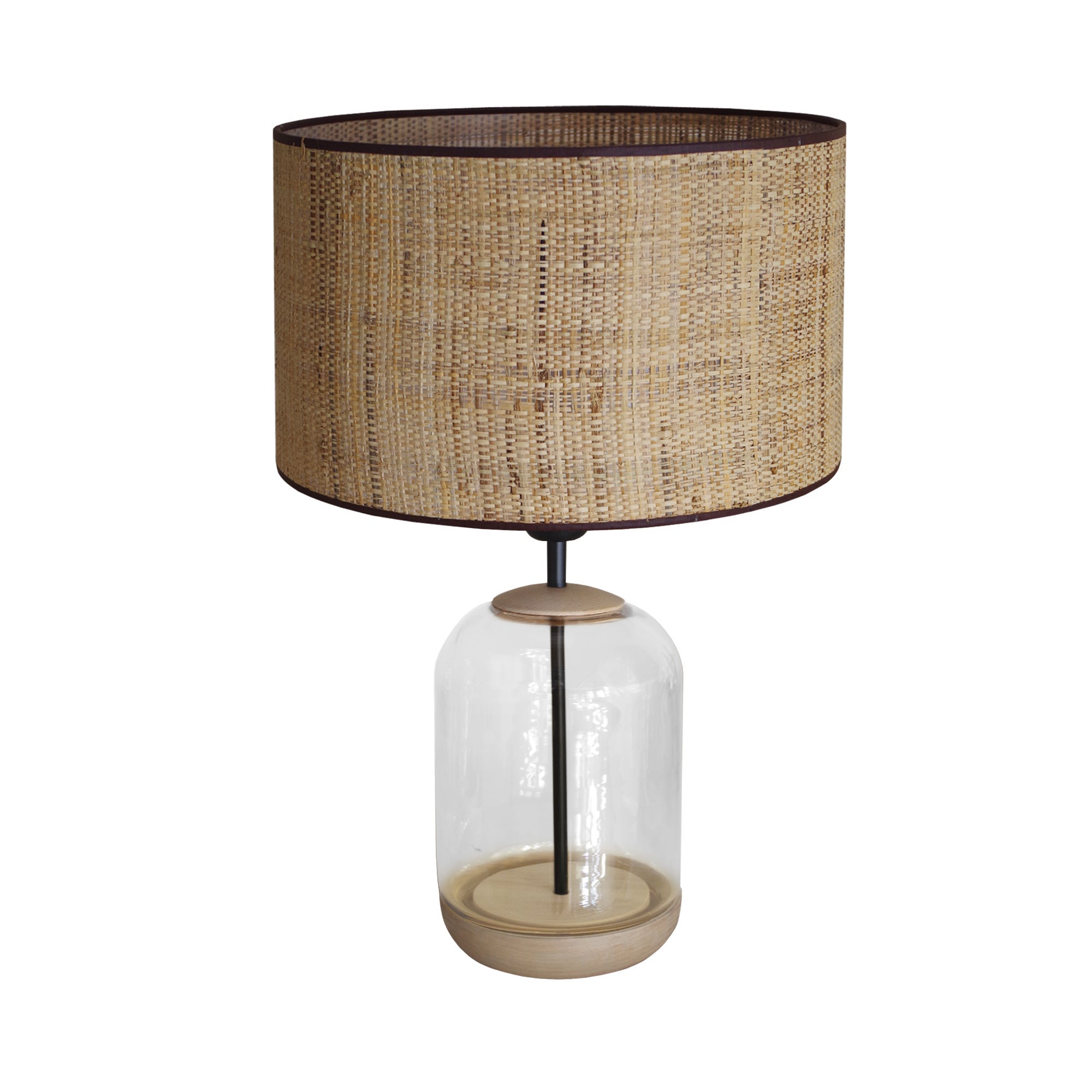 Lámpara de Salón TOSEL ,madera,vidrio,natural,A53x D35xP35cm | Leroy Merlin