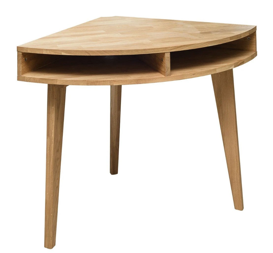 Bureau mural d'angle en bois de chêne massif Kundy 75cm | Leroy Merlin