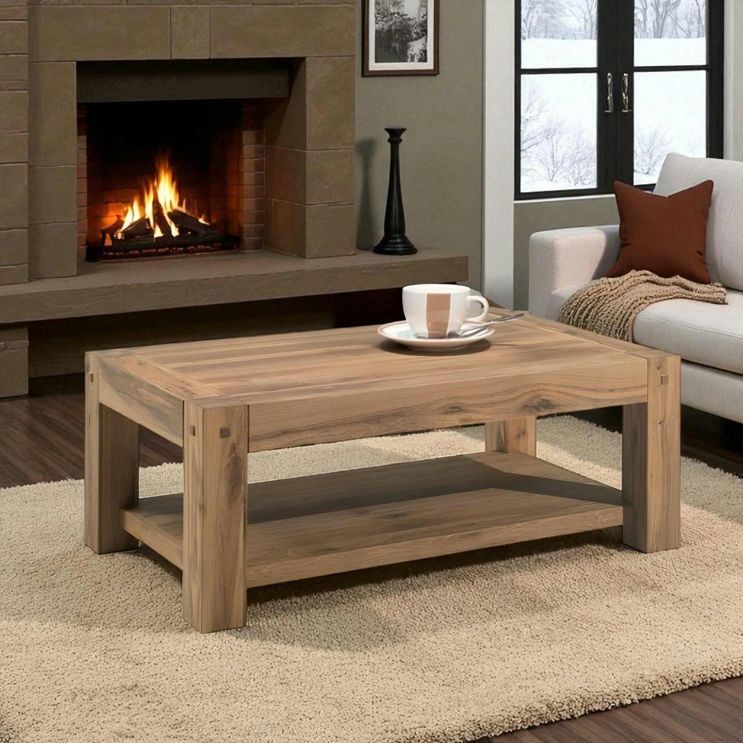 Table basse rustique double plateau FJORD | Leroy Merlin