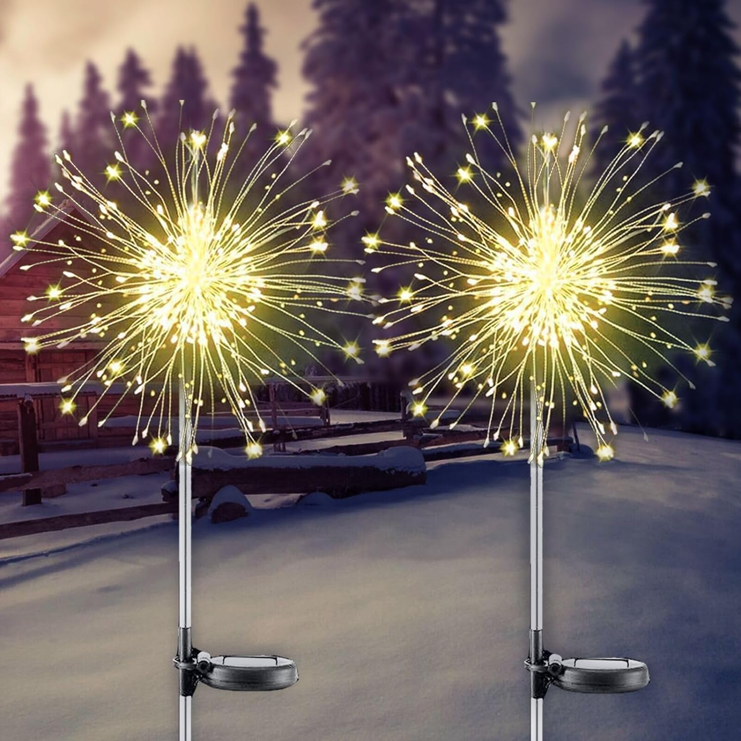 Luces solares para exteriores, [2 piezas] 150 luces LED solares de ...