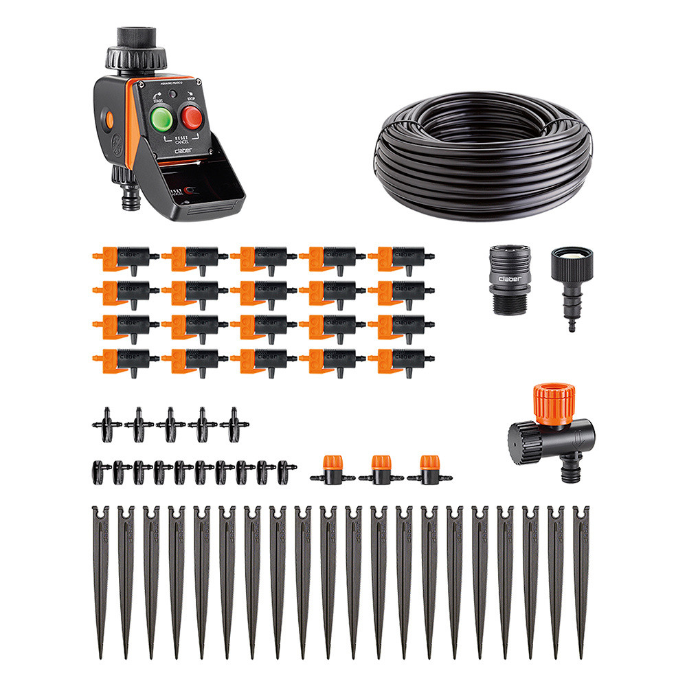 Claber Timer Kit 20 Pratico, sistema automático de riego por goteo ...