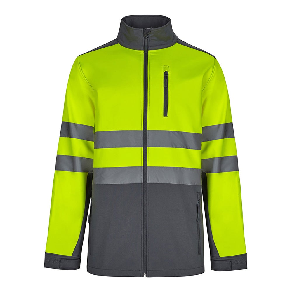 Soft shell bicolor AV - Gris / Amarillo flúor - Talla L | Leroy Merlin