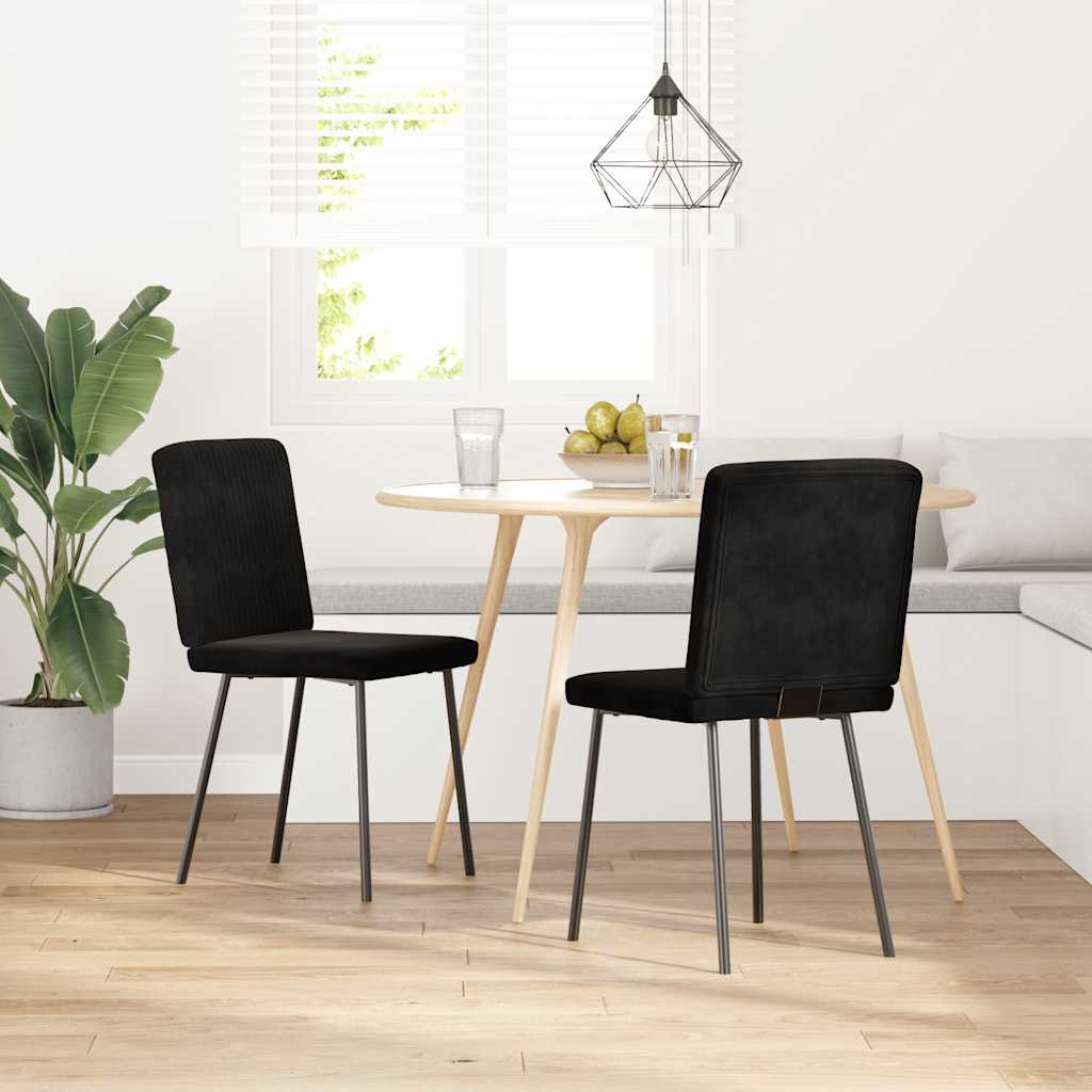 Chaises à manger lot de 2 Noir Velours | Leroy Merlin