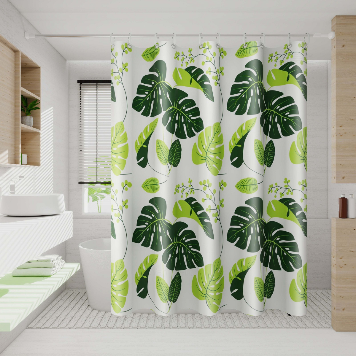 Forro para cortina de ducha, impermeable, de PEVA, 180 x 180 cm, diseño ...