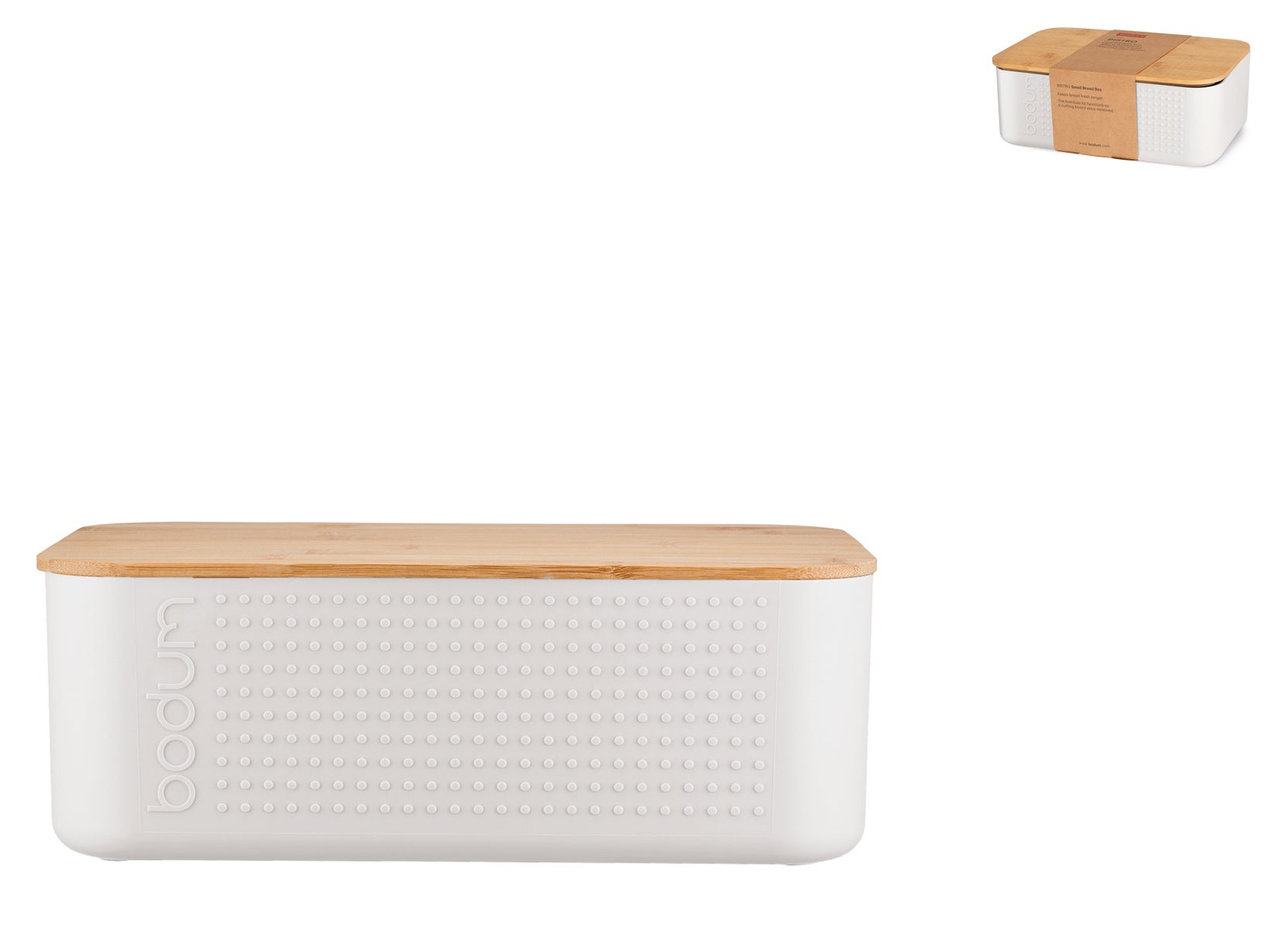 Bodum Plastic Bread Box Bistro White With Bamboo Cutting Board (Boîte à ...