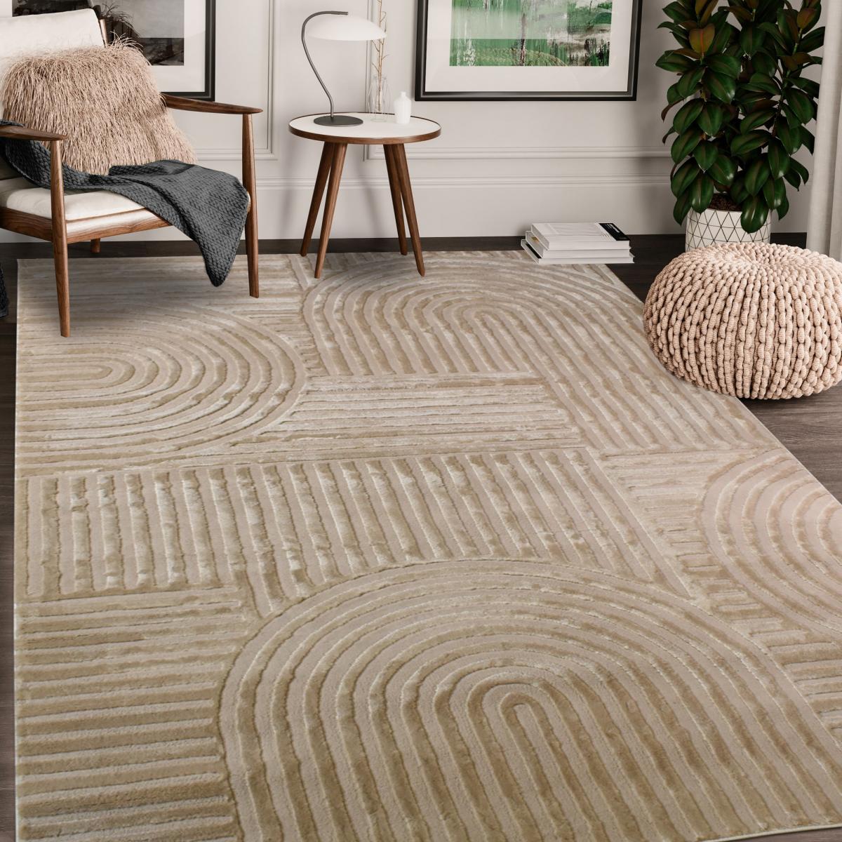 Tapis salon CERABI 80x150 beige | Leroy Merlin