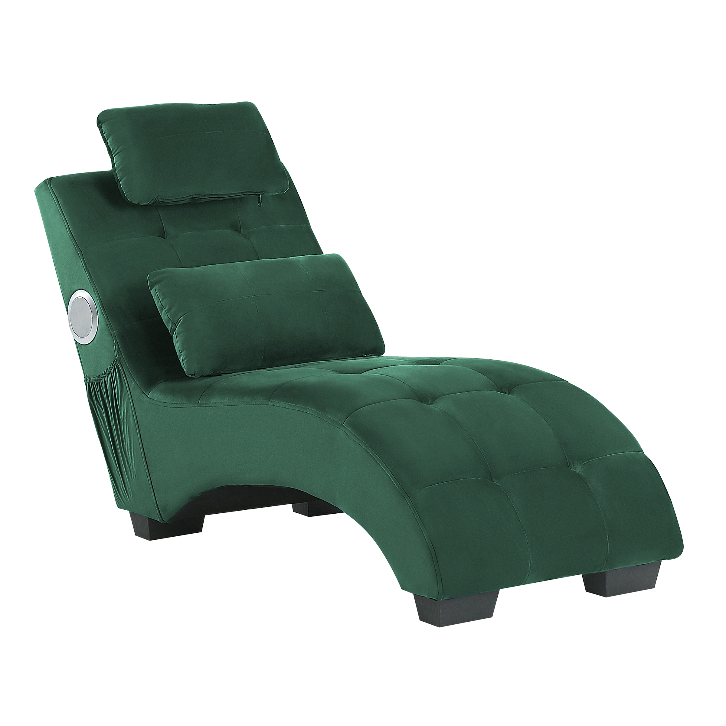 Chaise Longue Méridienne Verte en Velours Capitonné avec Haut Parleur ...