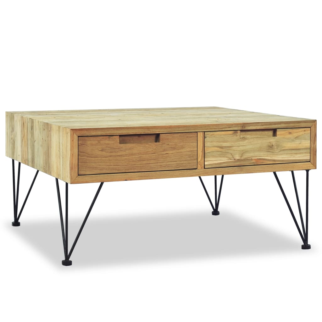 Table basse 80 x 80 x 40 cm Teck massif | Leroy Merlin