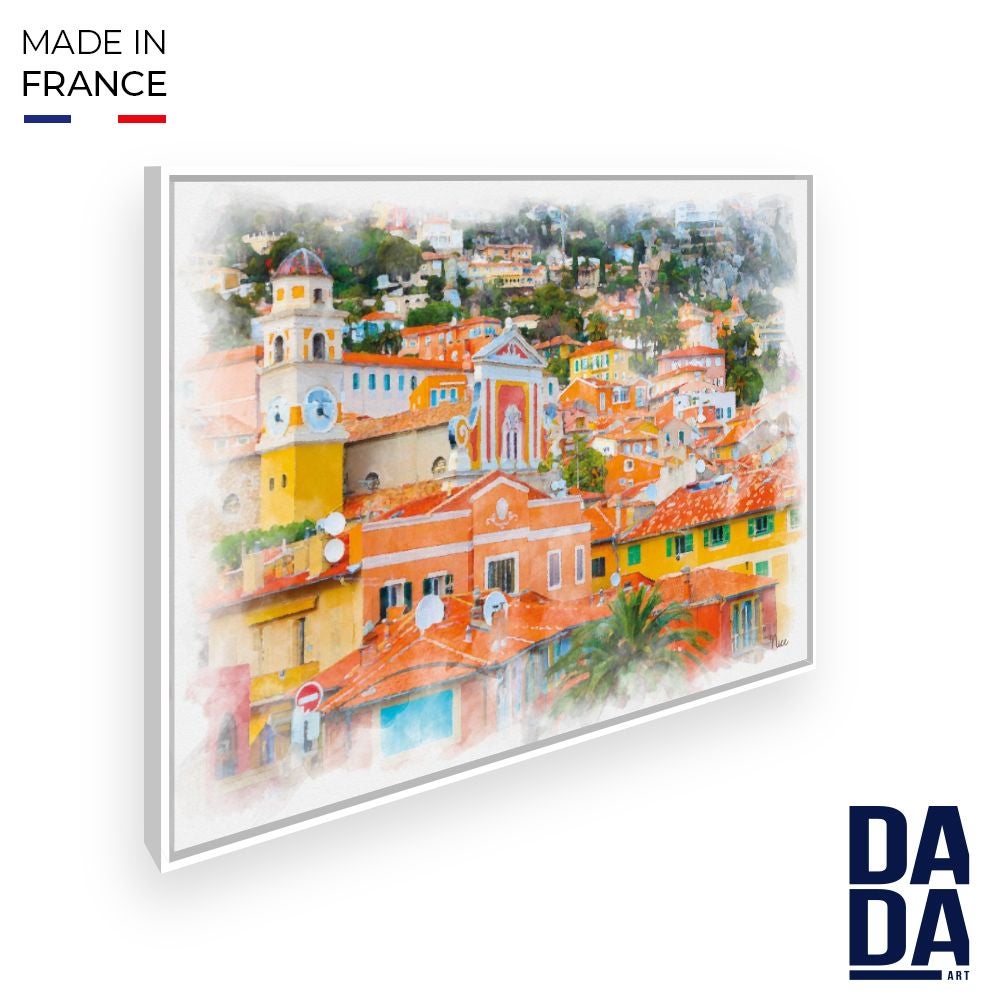 Tableau Ville de Nice / 45x60cm / Cadre Blanc / Fabriqué en France ...