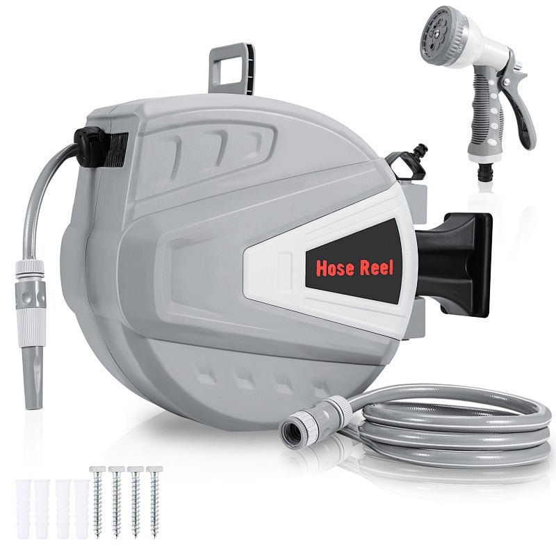 Enrollador de pared equipado y autoenrollable de 30 m, enrollador de ...