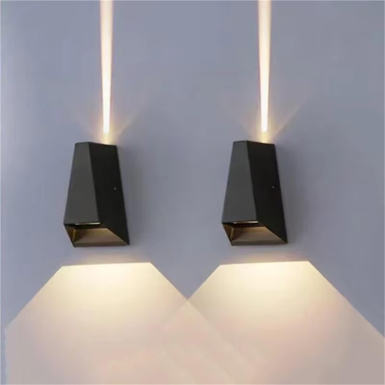 2 appliques LED créatives en métal, 10 W, étanches IP65, noires, à ...