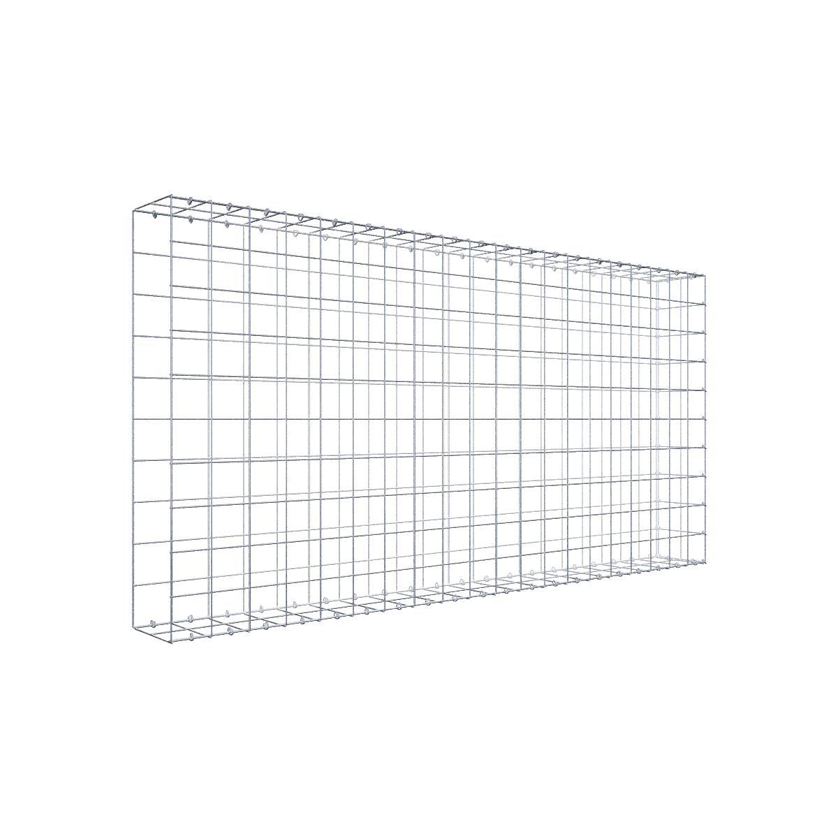 Gabion à monter en longueur 200 cm x 100 cm x 20 cm (L x H x P), maille 10 x 10 cm, Anneaux en C ...