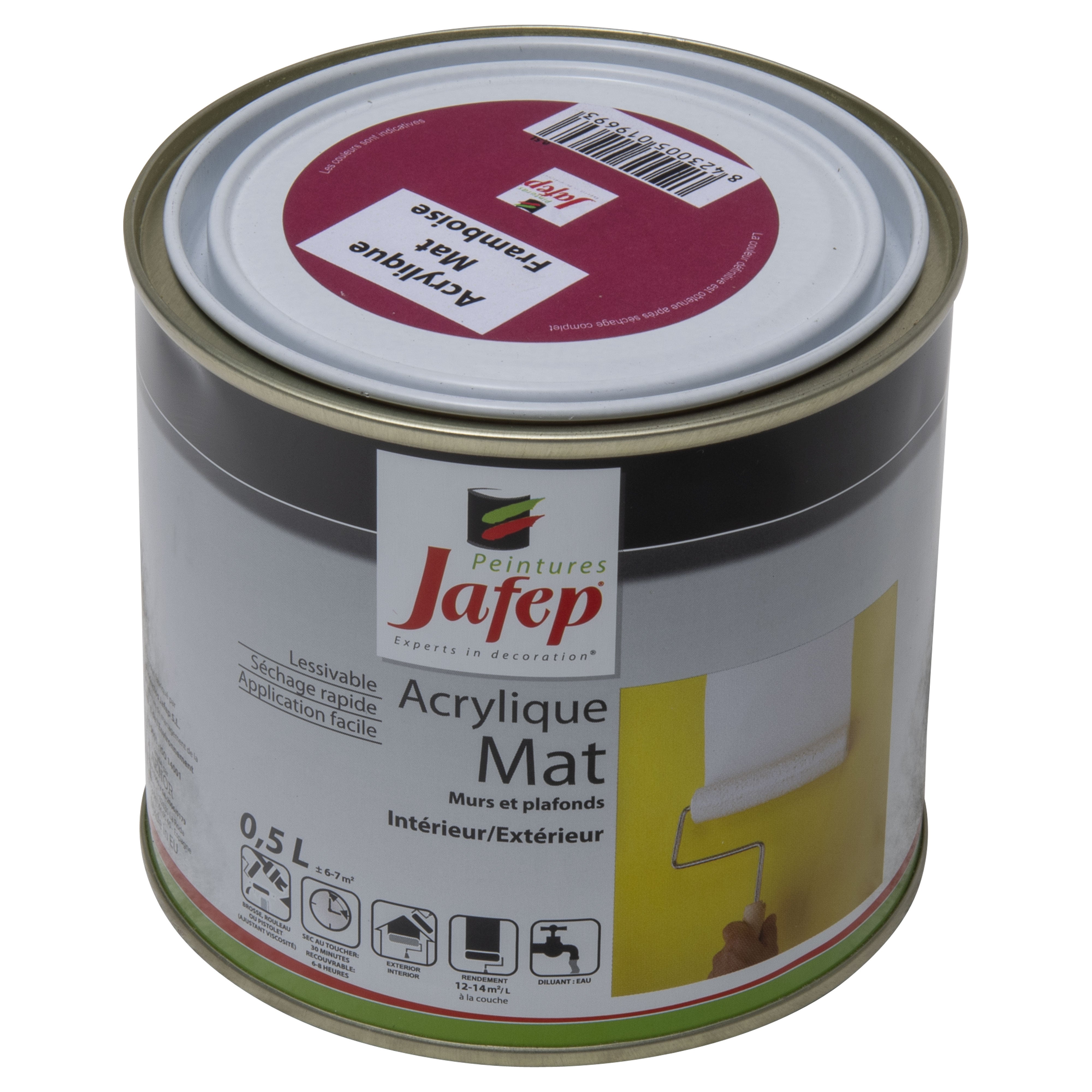 Pittura acrilica opaca lampone Jafep 0,5L | Leroy Merlin