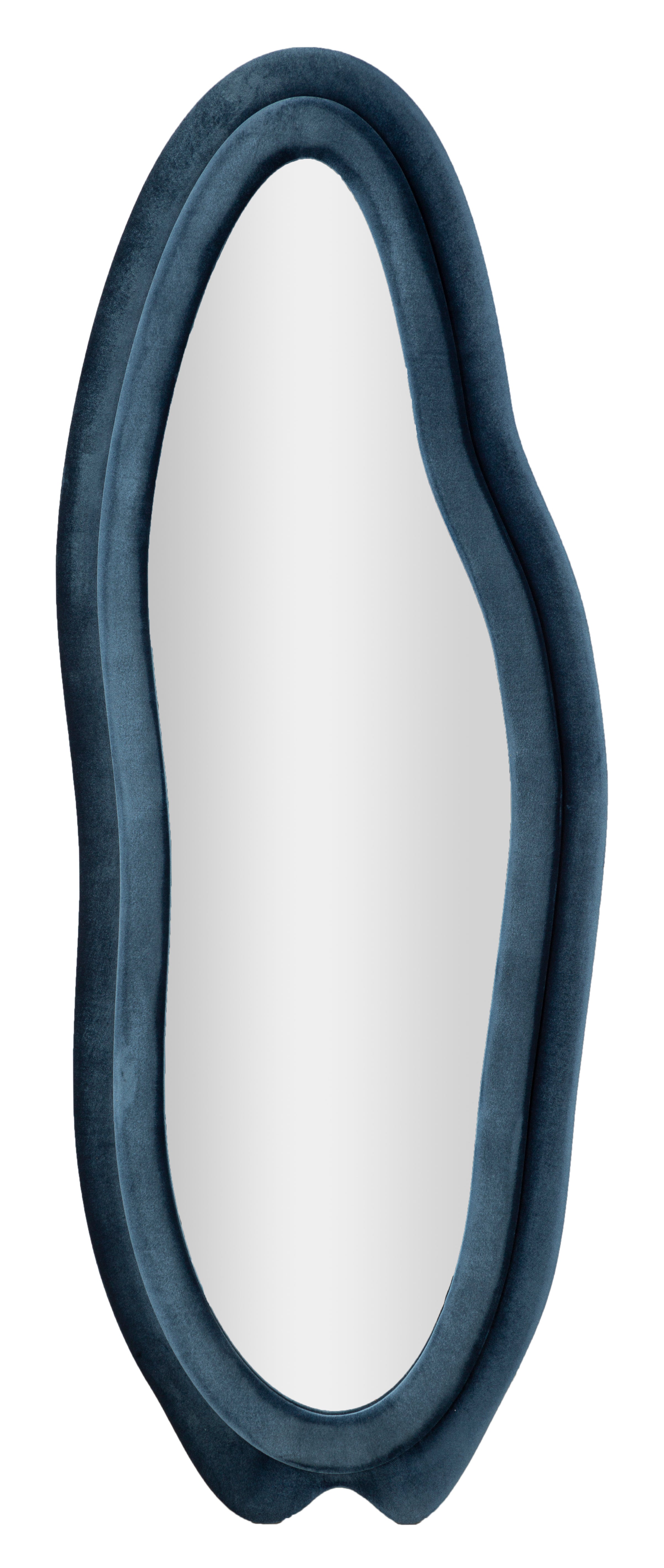 Espejo de pared de terciopelo azul cm 60x4x160. | Leroy Merlin