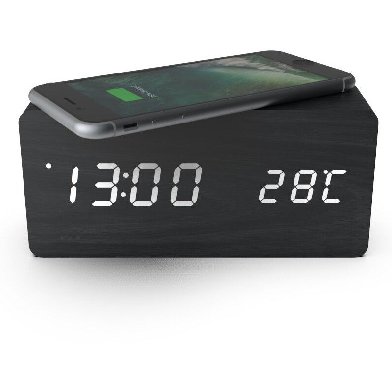 Reveil avec chargeur qi pour smartphone et thermometre Evoom EV311647 ...