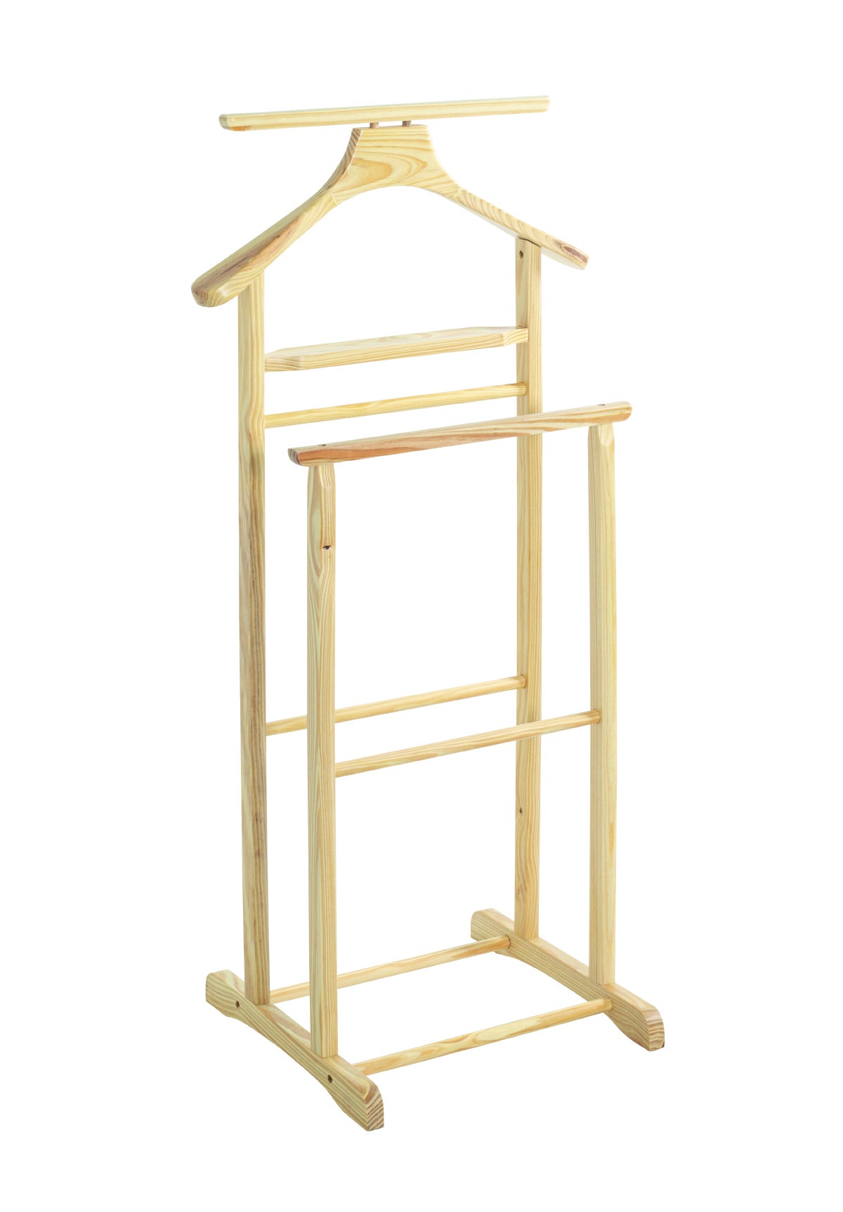 Valet de nuit double, valet de chambre en bois massif hévéa coloris ...