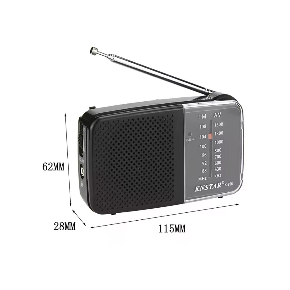 RADIO PORTÁTIL DE DOBLE BANDA FM/AM CON ANTENA TELESCÓPICA DE 35 CM Y ...
