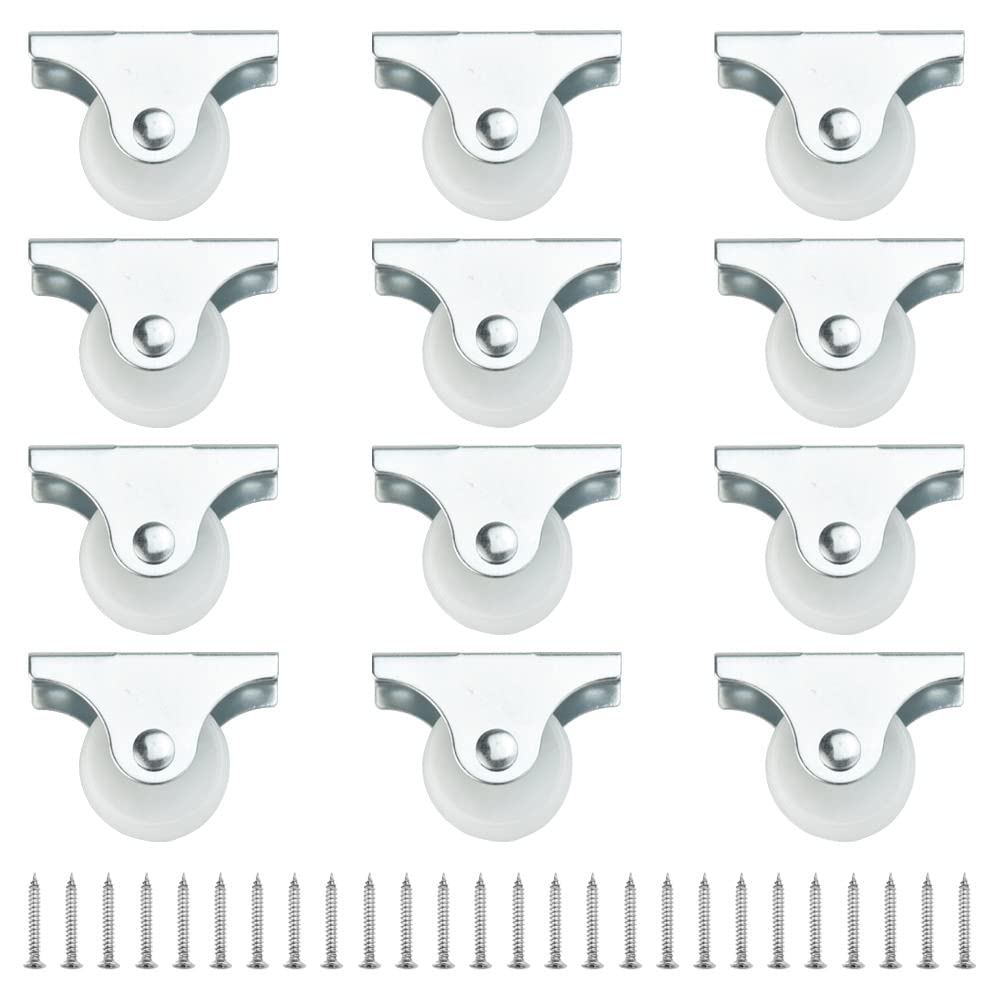 12 Pcs Petite Roulette pour Meuble 25 mm, Mini Roulettes Directionnels ...