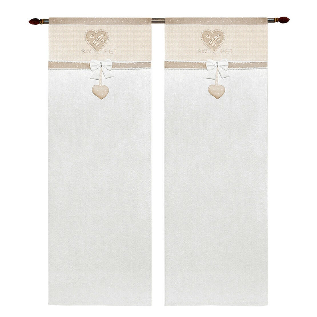 Rideau de Fenêtre 60x150 cm Couple 2 pcs Porte Intérieure Tissu semi ...