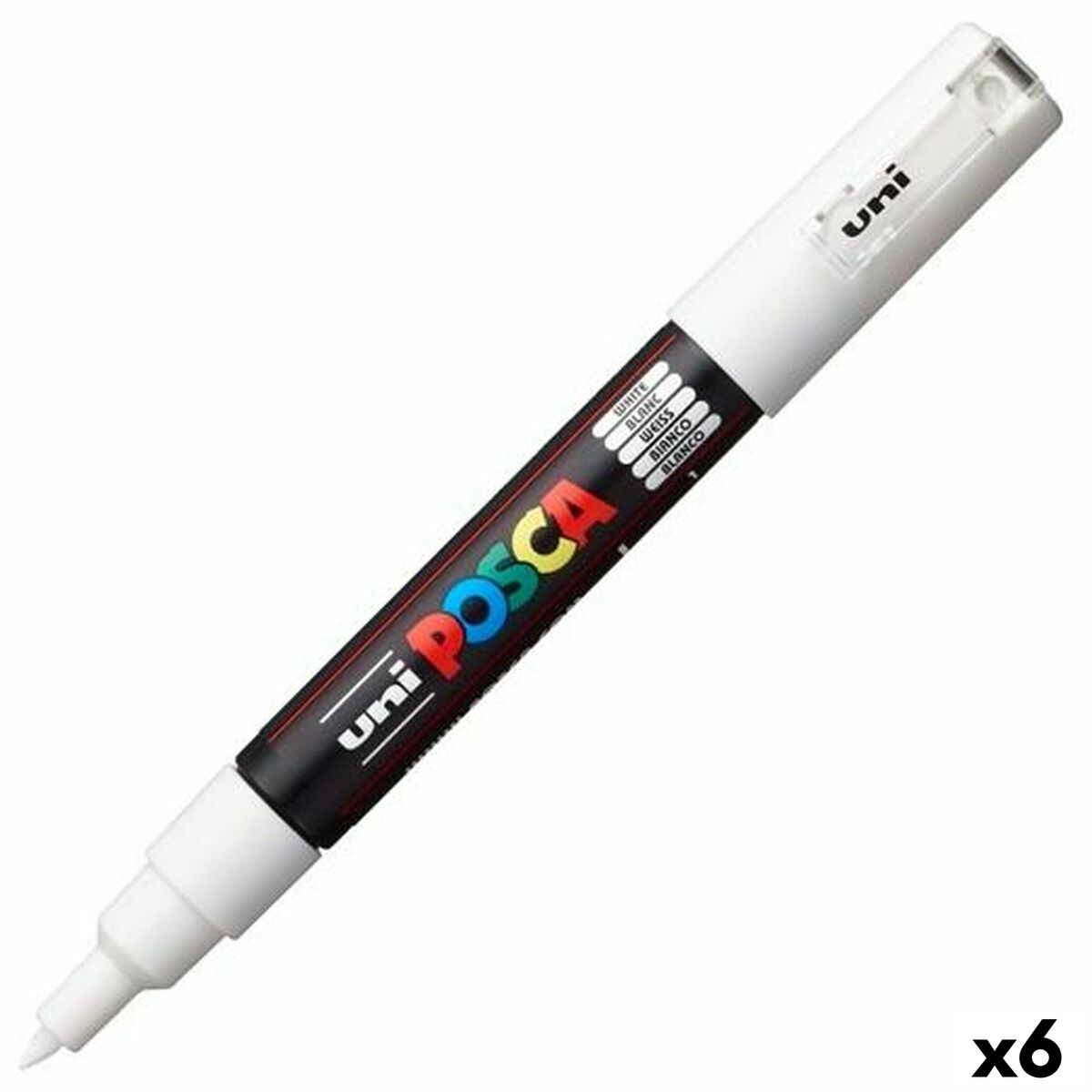 Feutres POSCA PC-1M Blanc Noir (6 Unités) (1 Unités) | Leroy Merlin