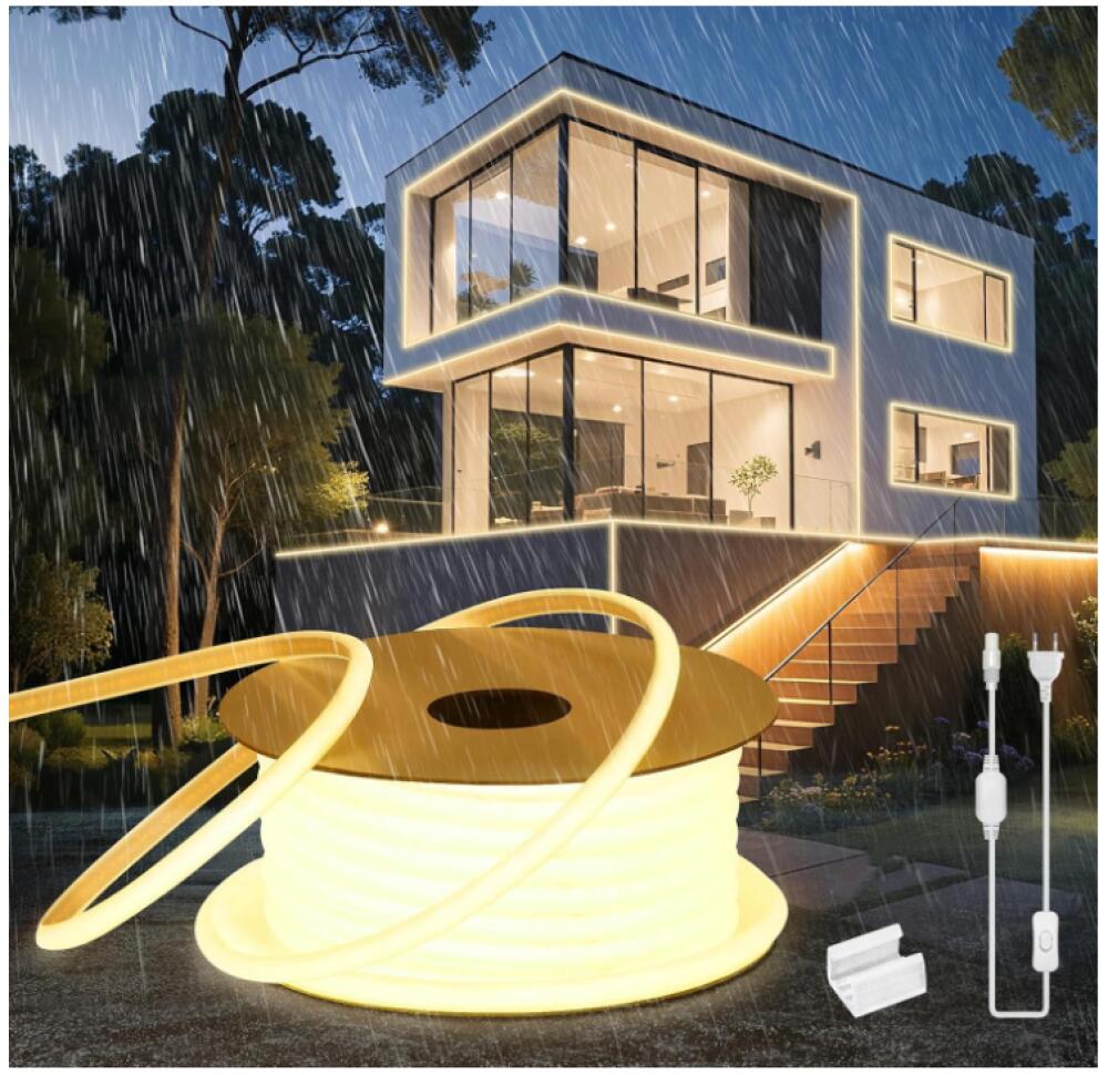 Tira de LED COB de neón para exteriores de 20 m, redonda, de silicona ...