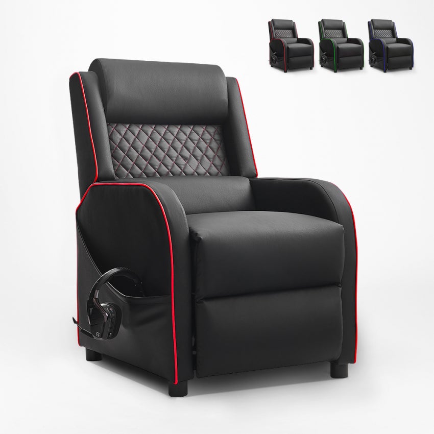 Fauteuil gaming inclinable ergonomique avec repose-pieds en similicuir ...