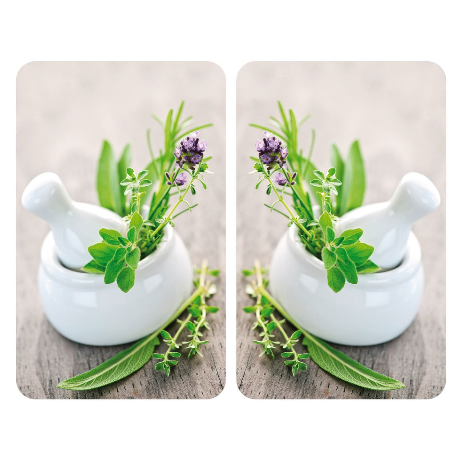 2 Couvre-plaques universel Herbes - 30 x 52 cm - Vert et blanc | Leroy ...