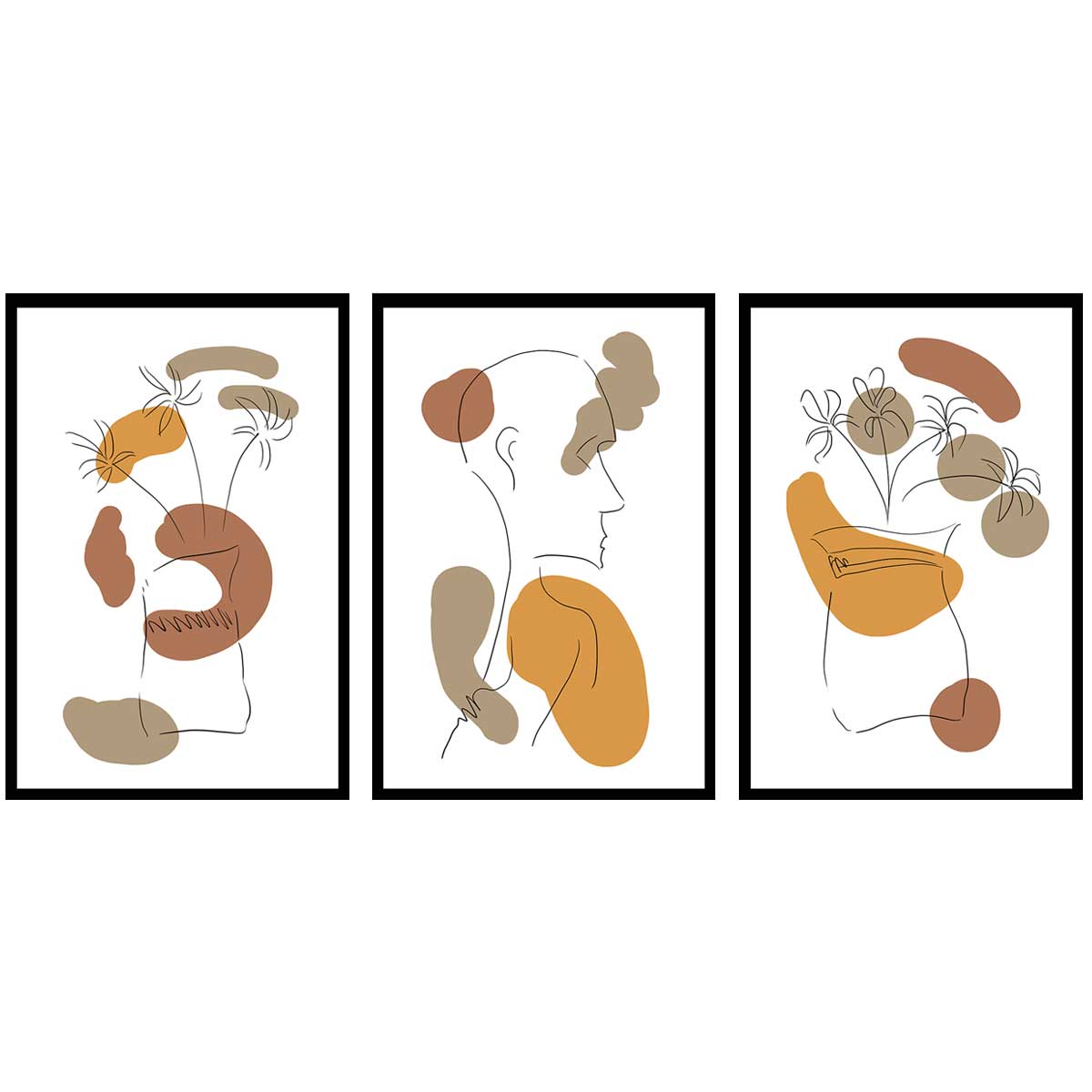 Esquisse moderne Trio, Set de 3 posters muraux - 90x45cm | Leroy Merlin