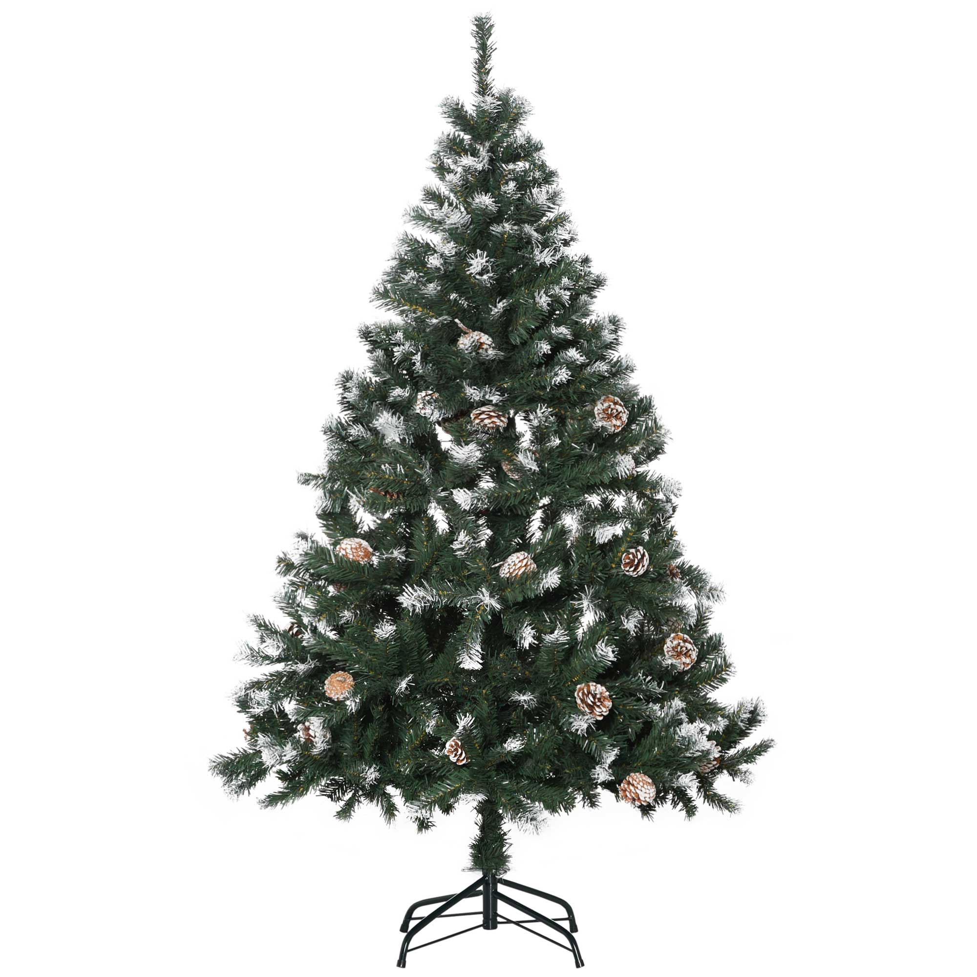 Sapin de Noël artificiel, 676 branches, 41 cônes, pointes enneigées ...