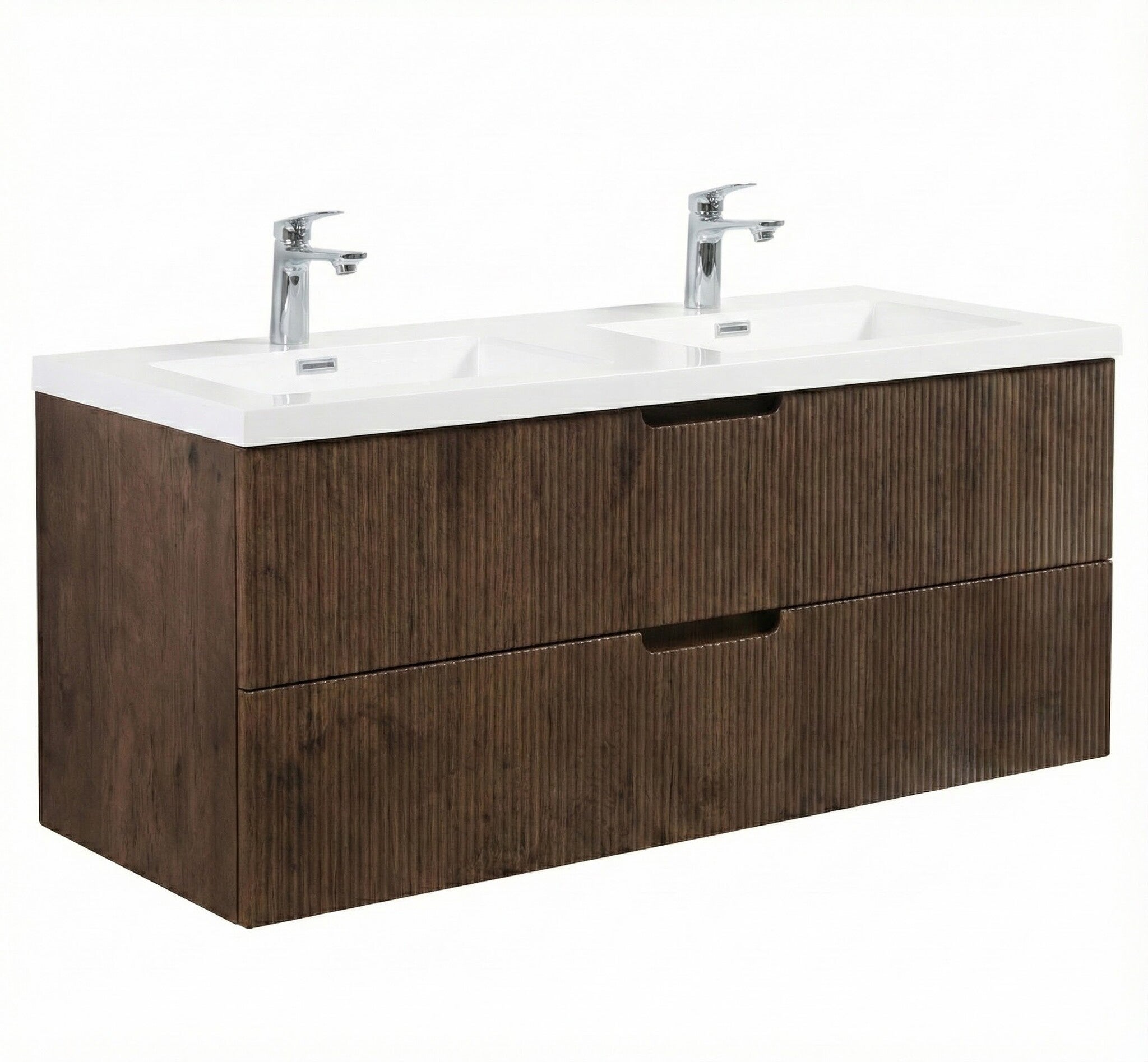 Meuble de salle de bain Thermis 120 cm avec vasque - brun noyer ...