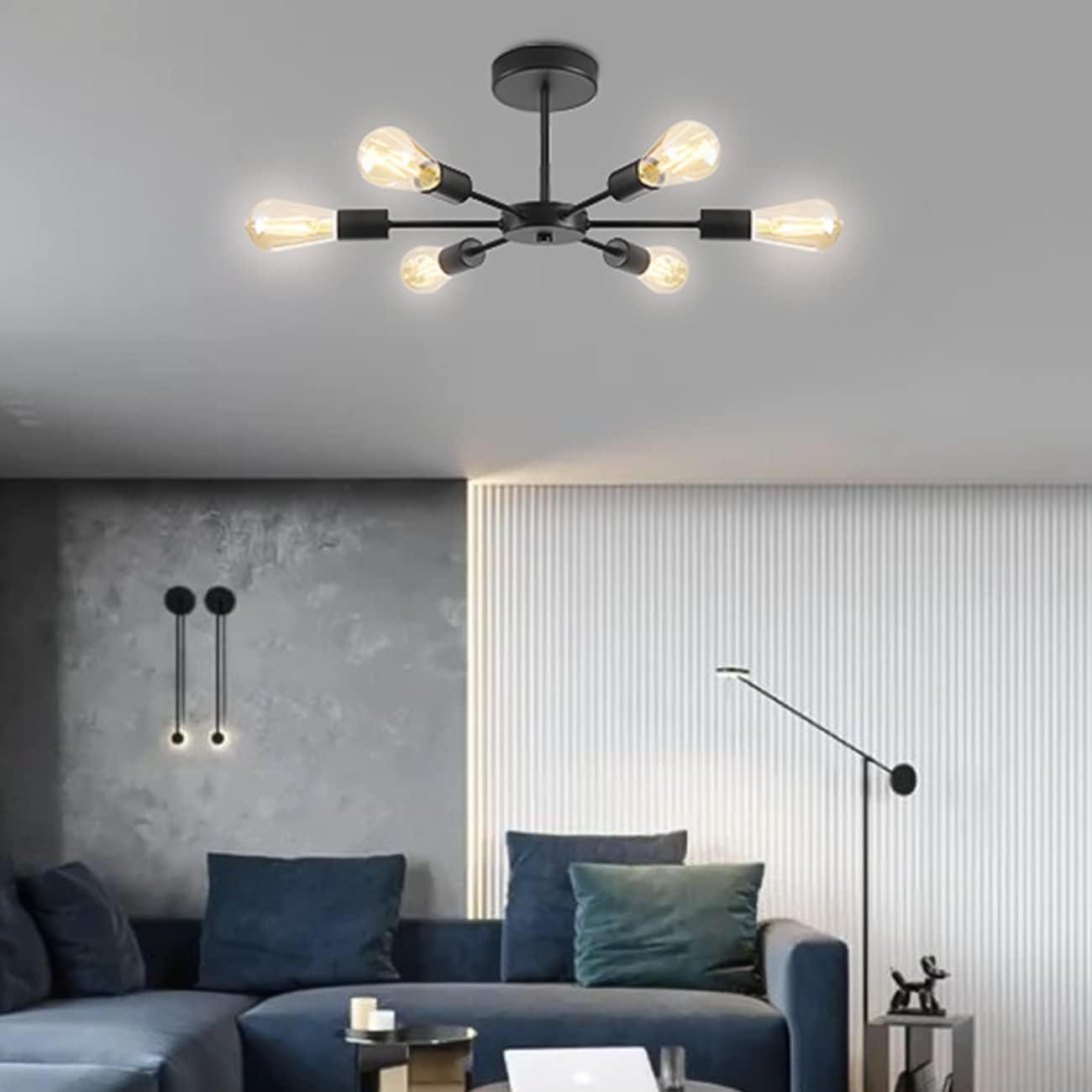 6 Luces Lámparas de Techo Retro Para Interiores Plafones Modernas ...