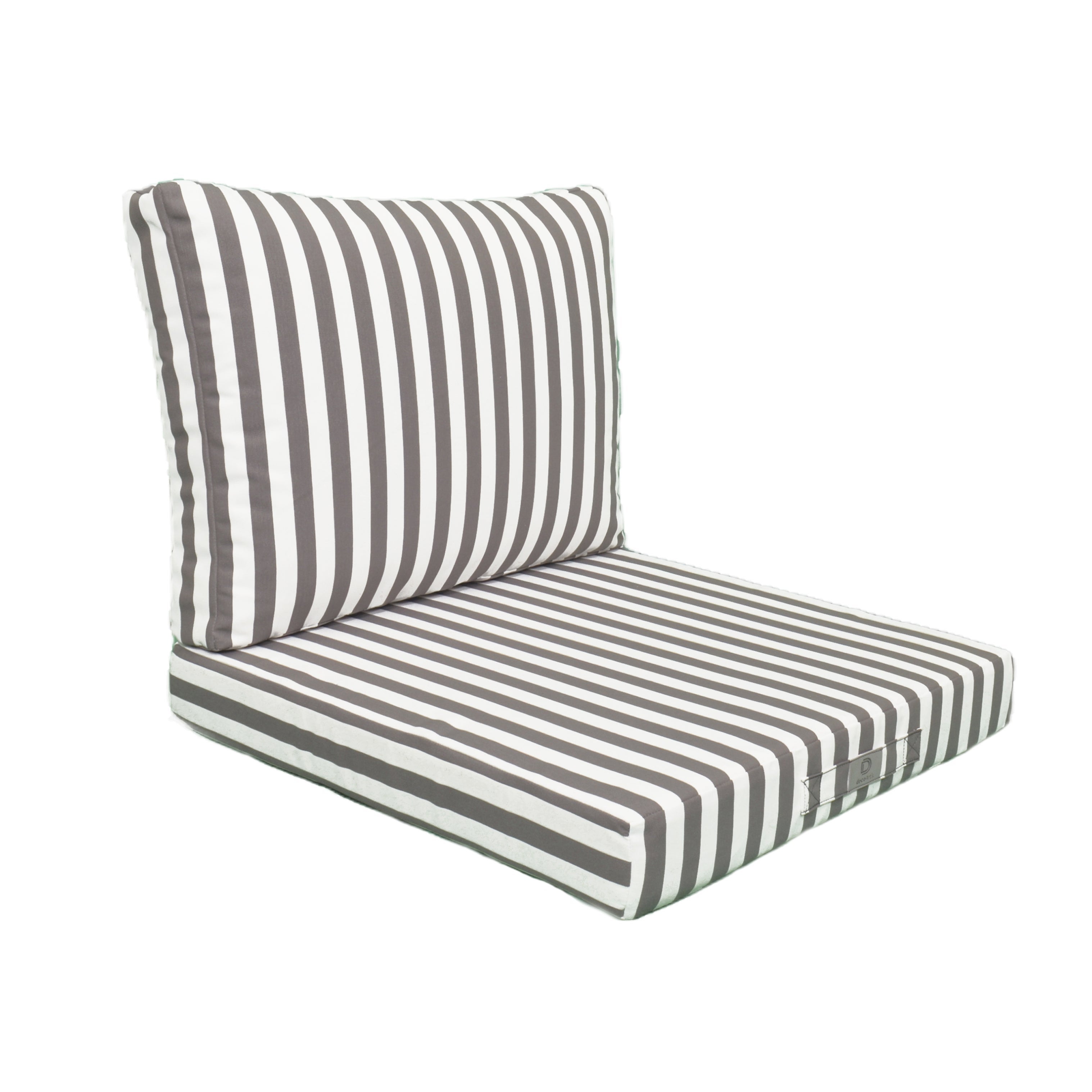 Coussins pour salon de jardin déhoussable 60x60cm - Rayure Gris foncé ...