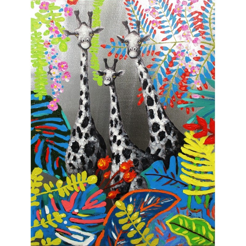 Tableau peinture Girafe 100 x 70 cm style Pop Art - SAVANE | Leroy Merlin