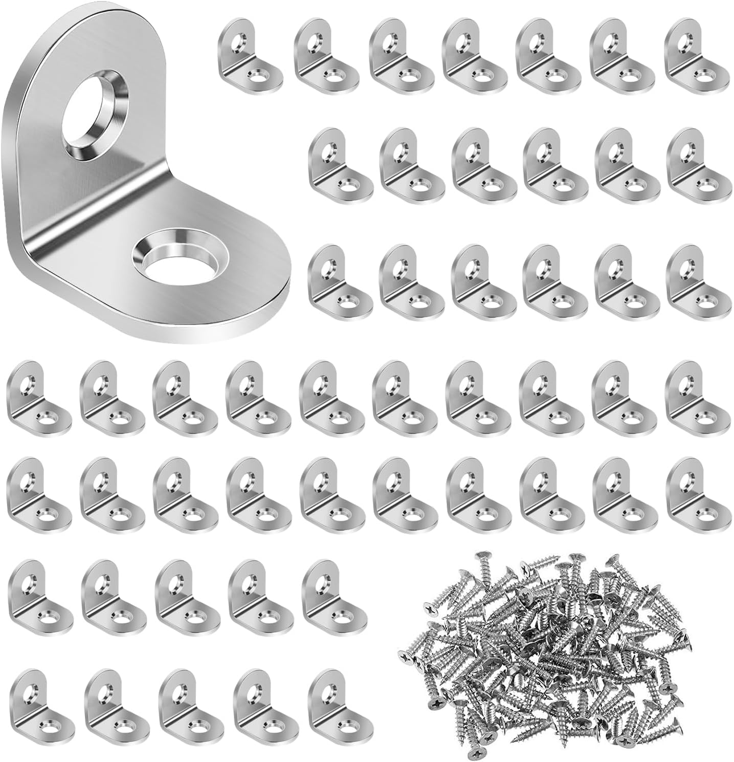 50 Pièces Équerre de Fixation Acier inoxydable, Équerres de Fixation 20 ...