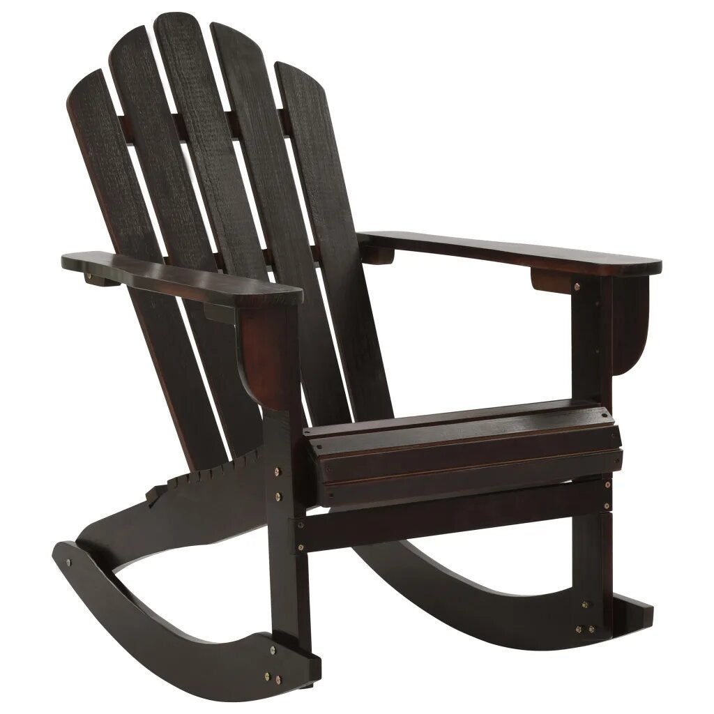 Rocking chair de jardin en bois - Marron Clair - 72x92x104 cm - Bois ...